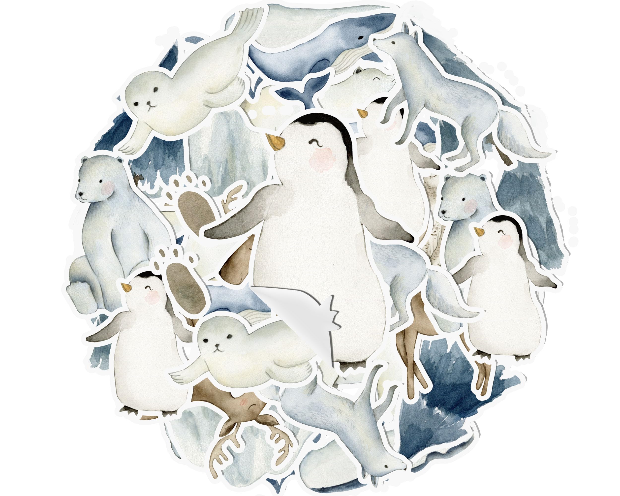 Amazon.com: Arctic Animals 20 Pcs Stickers - Adorable Frosty Friends ...