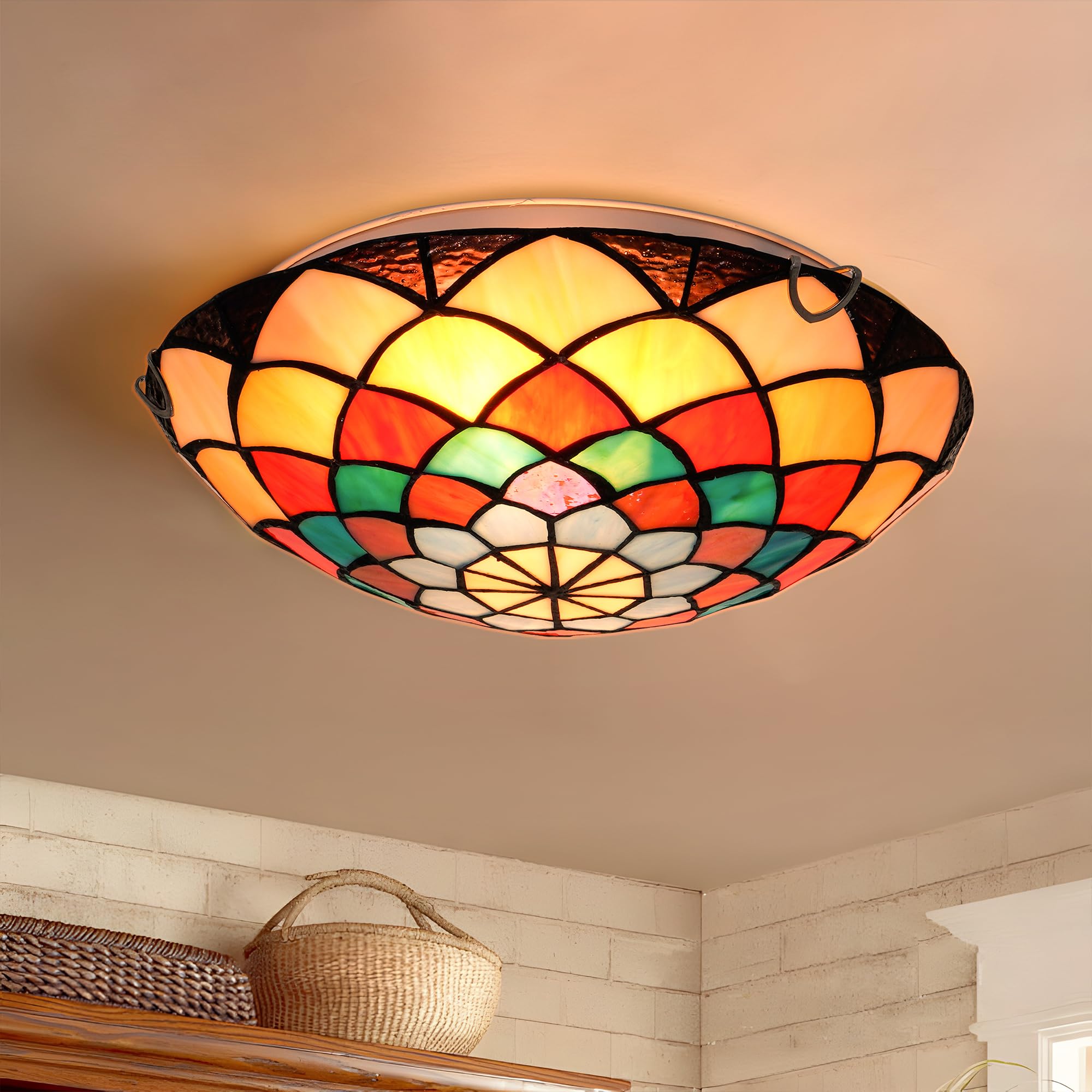 Original Tiffany Lamp Ceiling Pendant Lighting Shades | Colored Glass