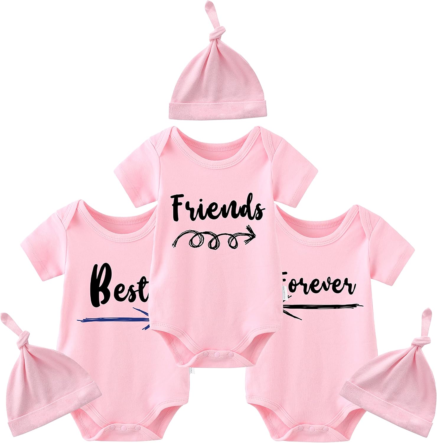 Amazon.com: YSCULBUTOL Baby Twins Bodysuit Best Friends Forever Newborn ...