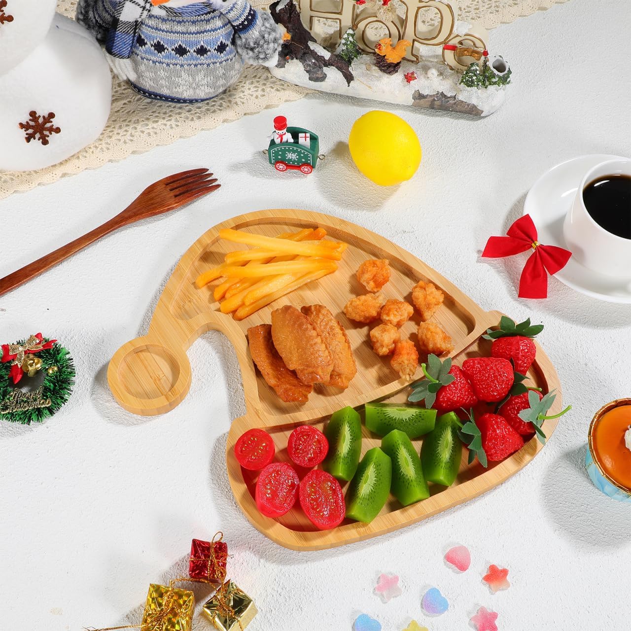 Amazon.com: JOINPAYA Christmas Serving Platters Santa Hat Wooden: Hat ...
