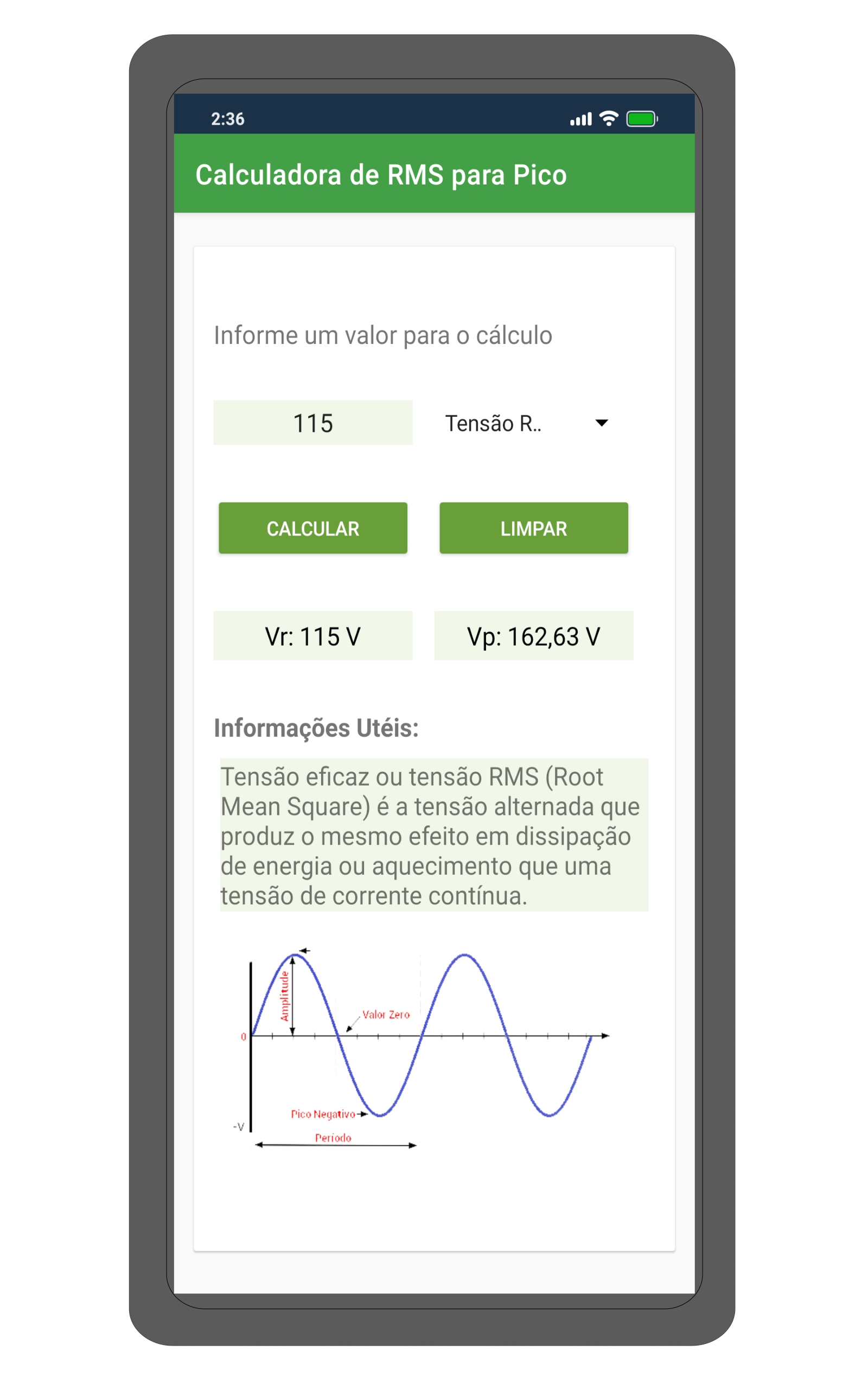 RMS to Peak Calculator:Amazon.in:Appstore for Android