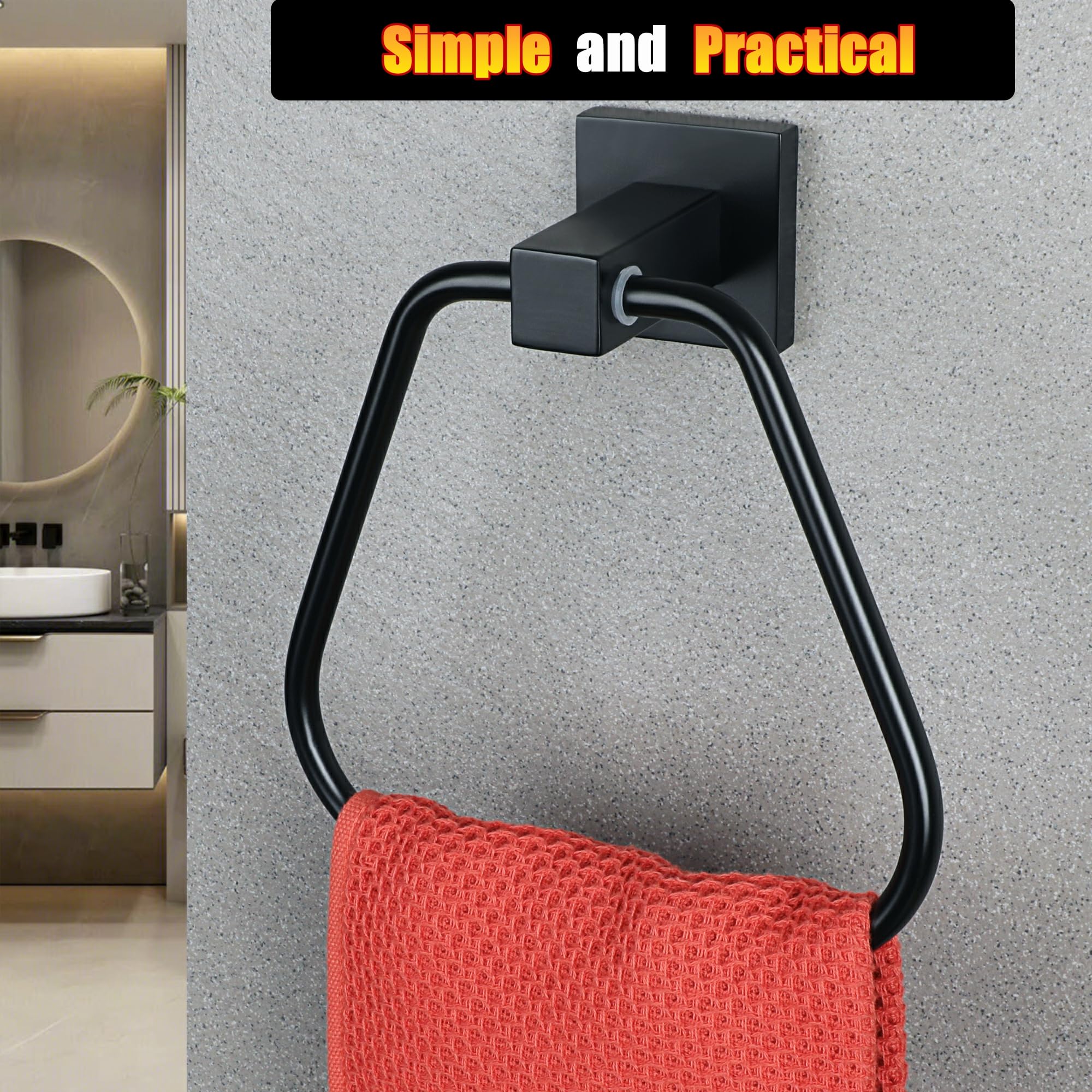 Snapklik.com : Hand Towel Holder,Towel Ring Towel Rack Wall Mount Towel ...