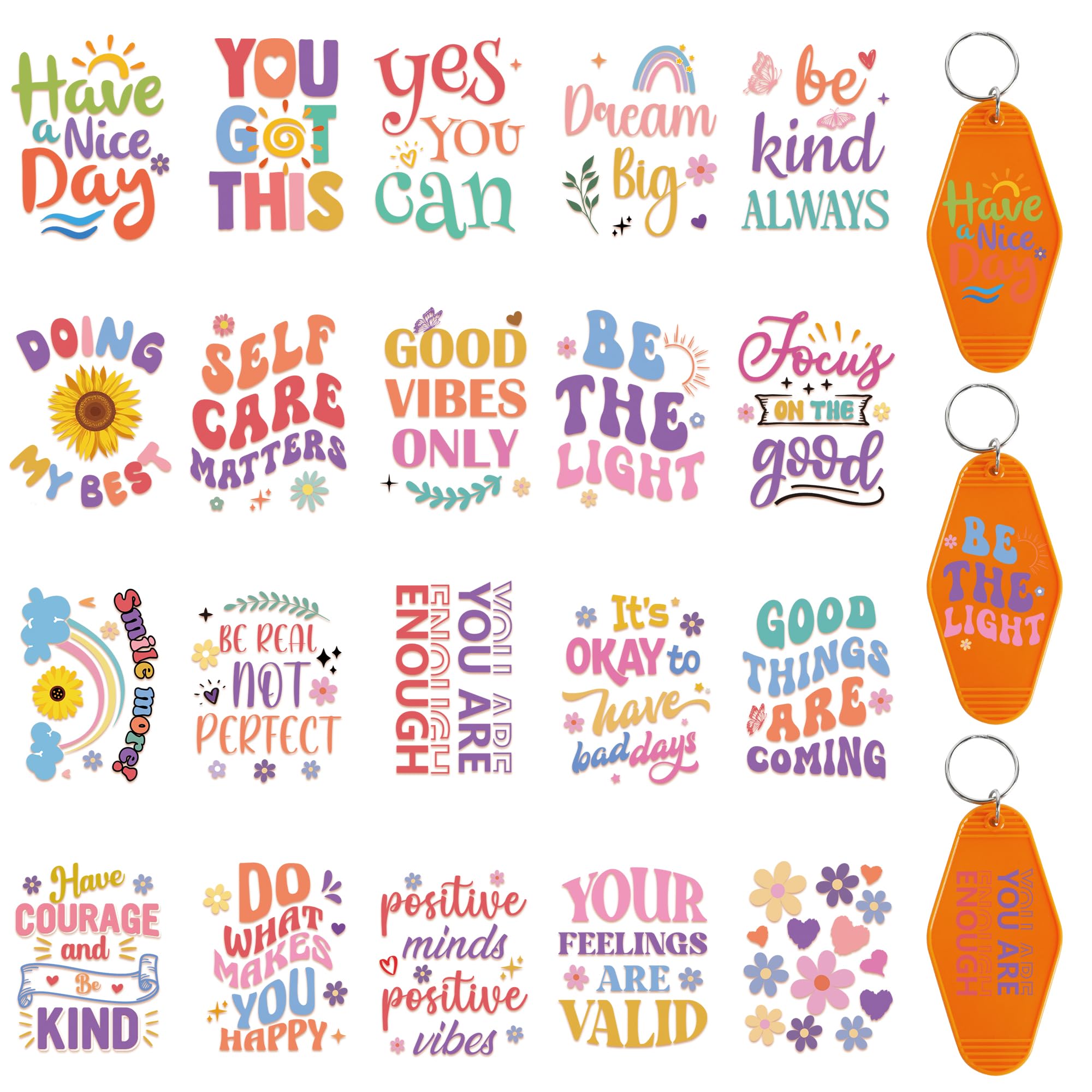 Amazon.com: UV DTF Transfer Stickers for Keychain: 8 Pcs UV DTF ...