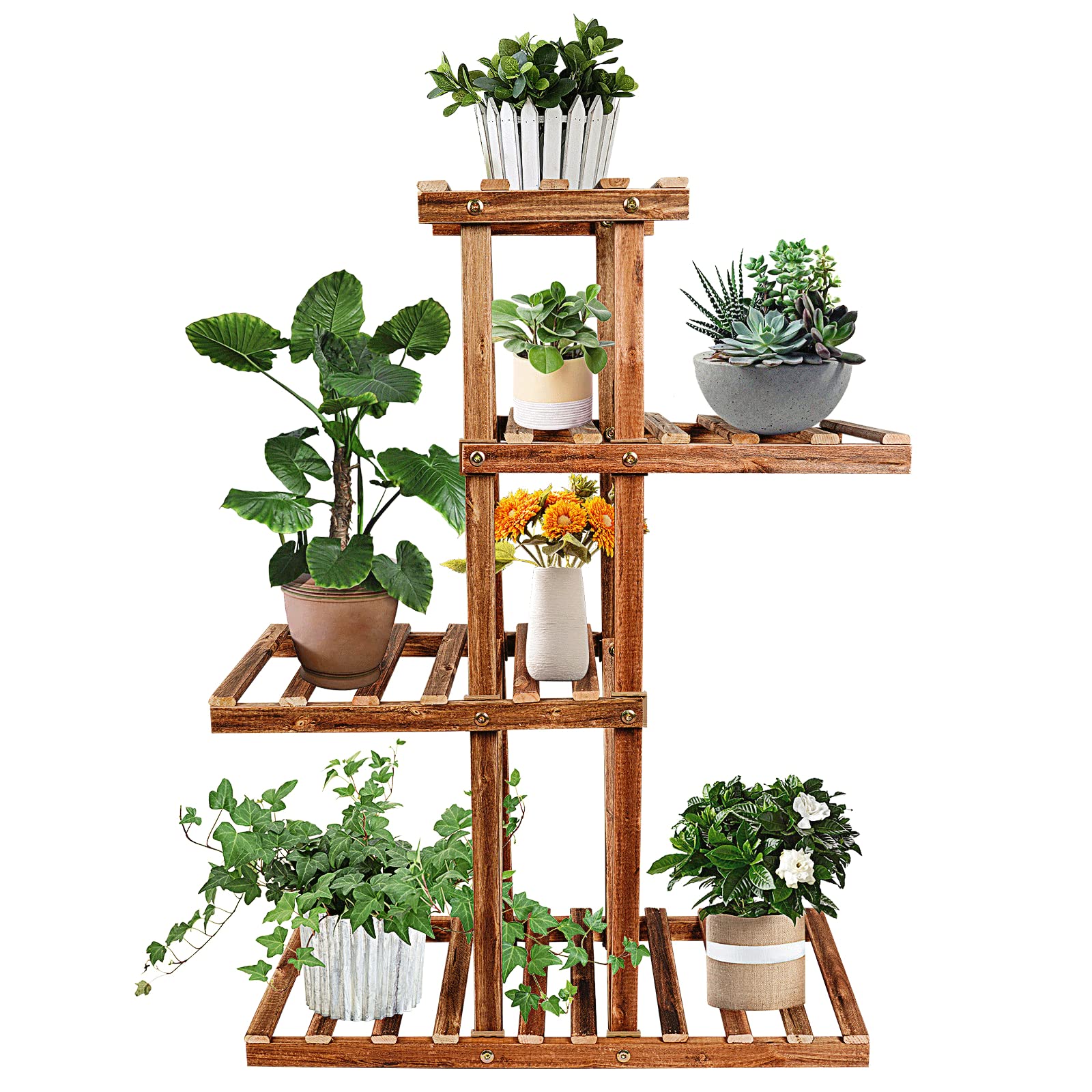 DAILY&DIARY Indoor Plant Stand 4 Tiers 8 Pots Plant Shelf, Outdoor ...