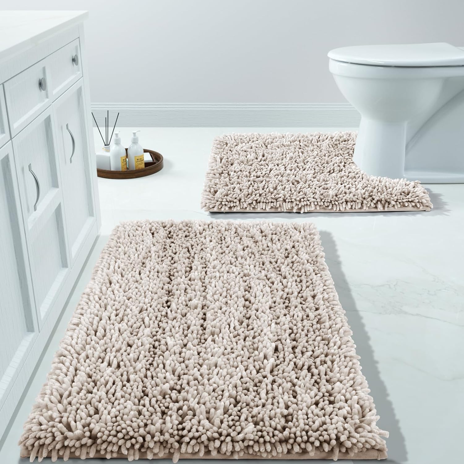Amazon.com: Yimobra Bathroom Rugs Sets 2 Piece, Luxury Shaggy Extra ...