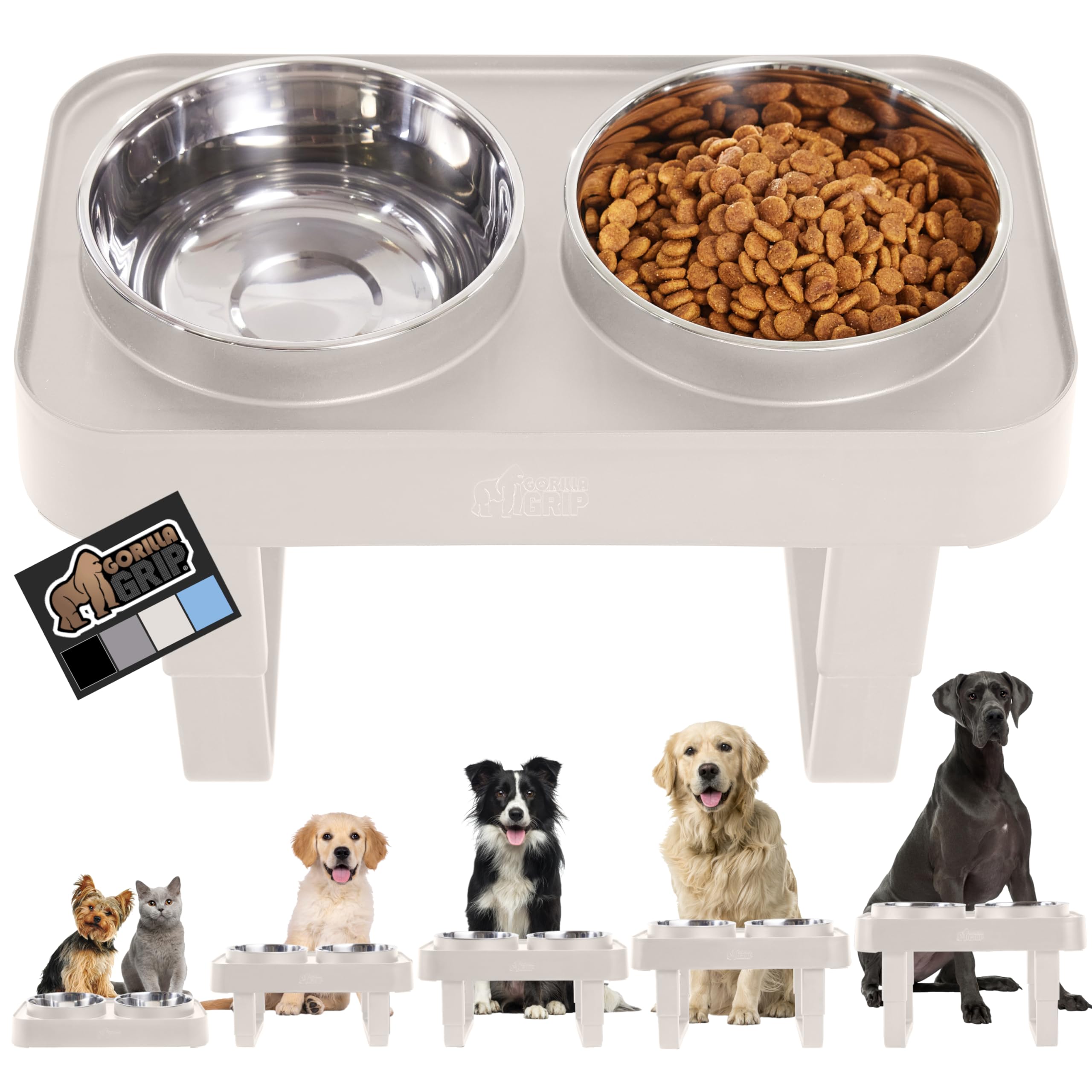 Snapklik.com : Gorilla Grip Elevated Dog Bowls, 5 Height Adjustable ...