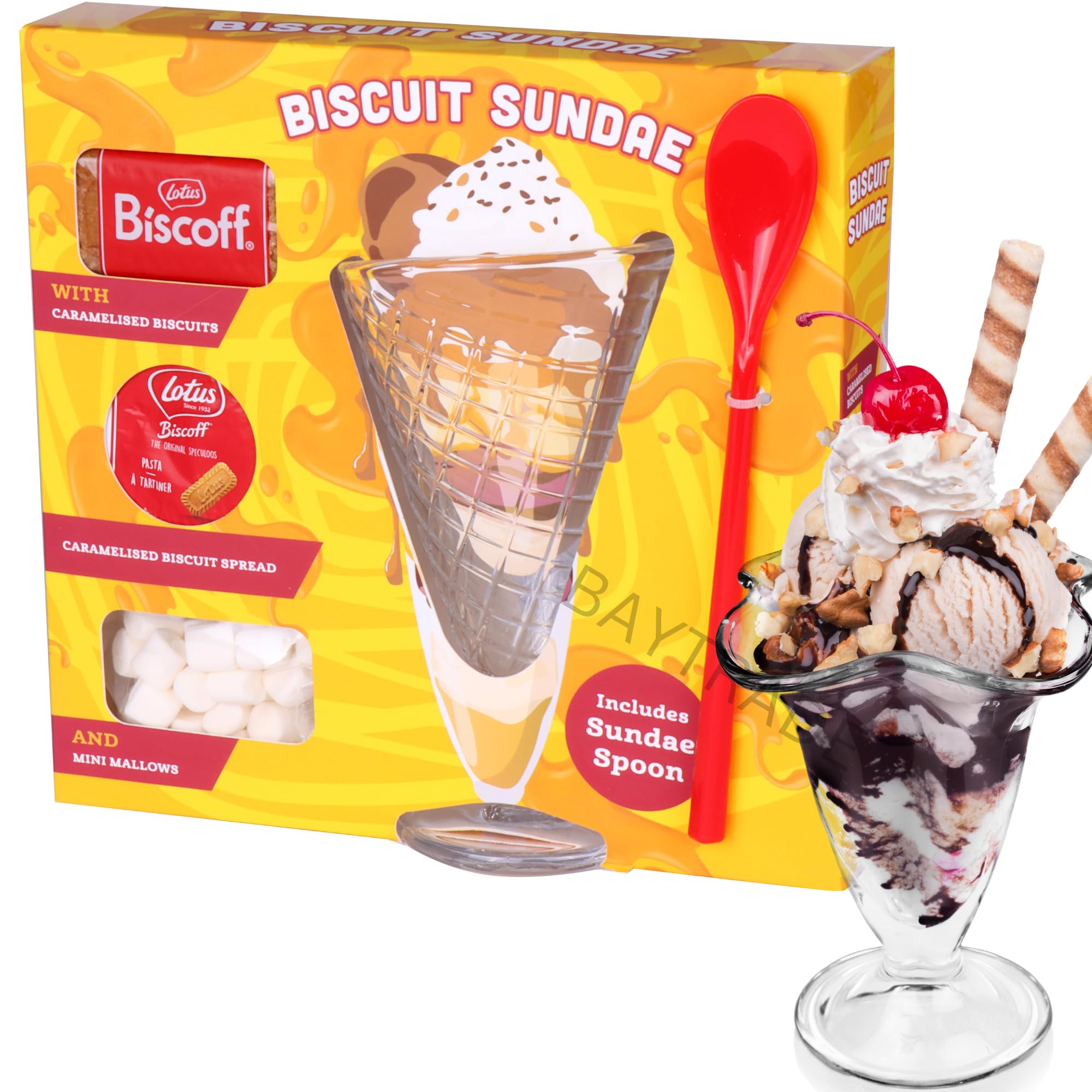 Kids Christmas Gifts | Sundae Glasses Sundae Spoons Biscoff Biscuits ...
