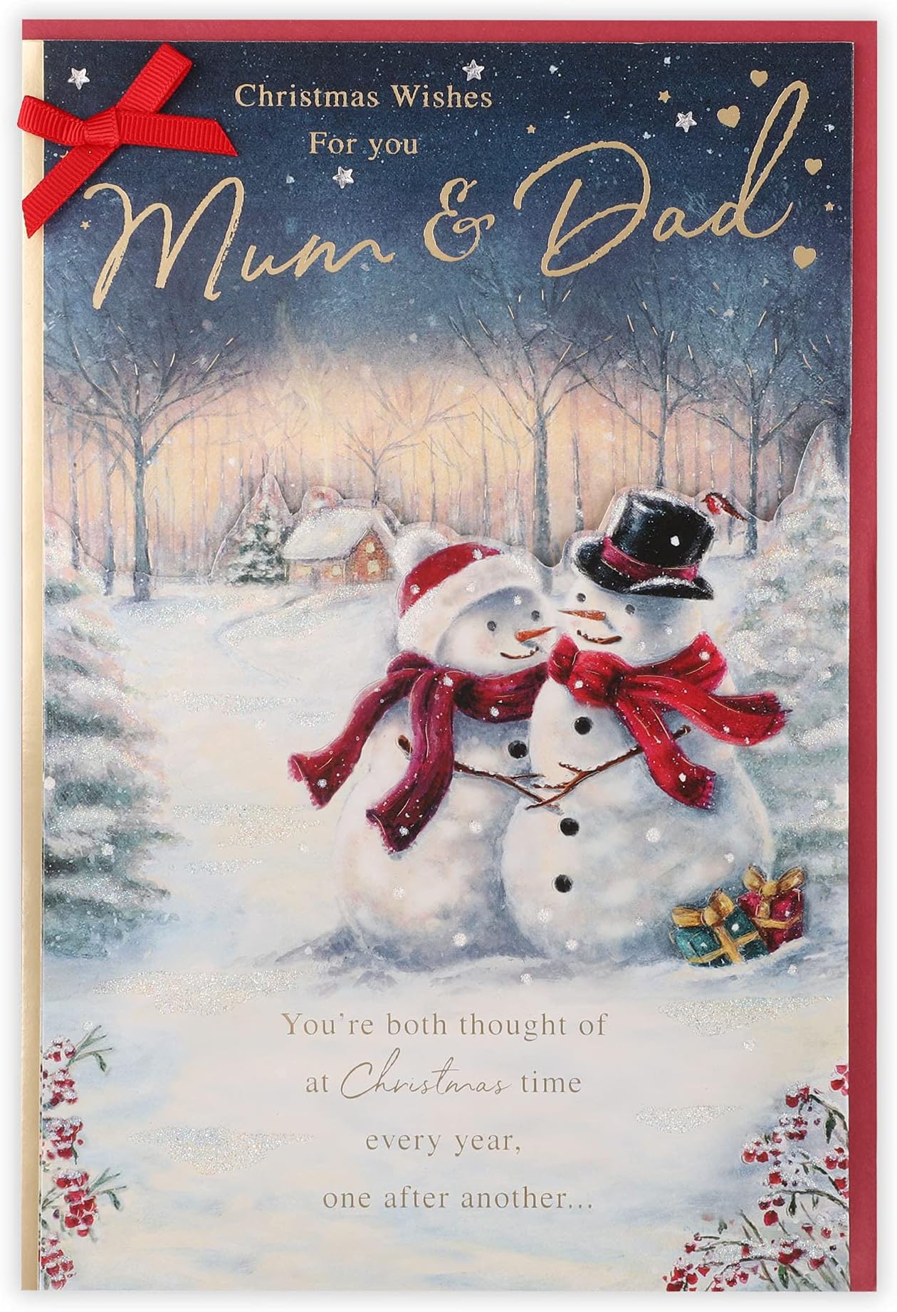 UK Greetings Christmas Card for Mum & Dad - Fireplace Design : Amazon ...
