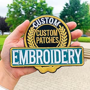 Amazon.com: Custom Embroidered Patch – Customize Logo, Image, Text - Personalized Iron-On, Sew ...