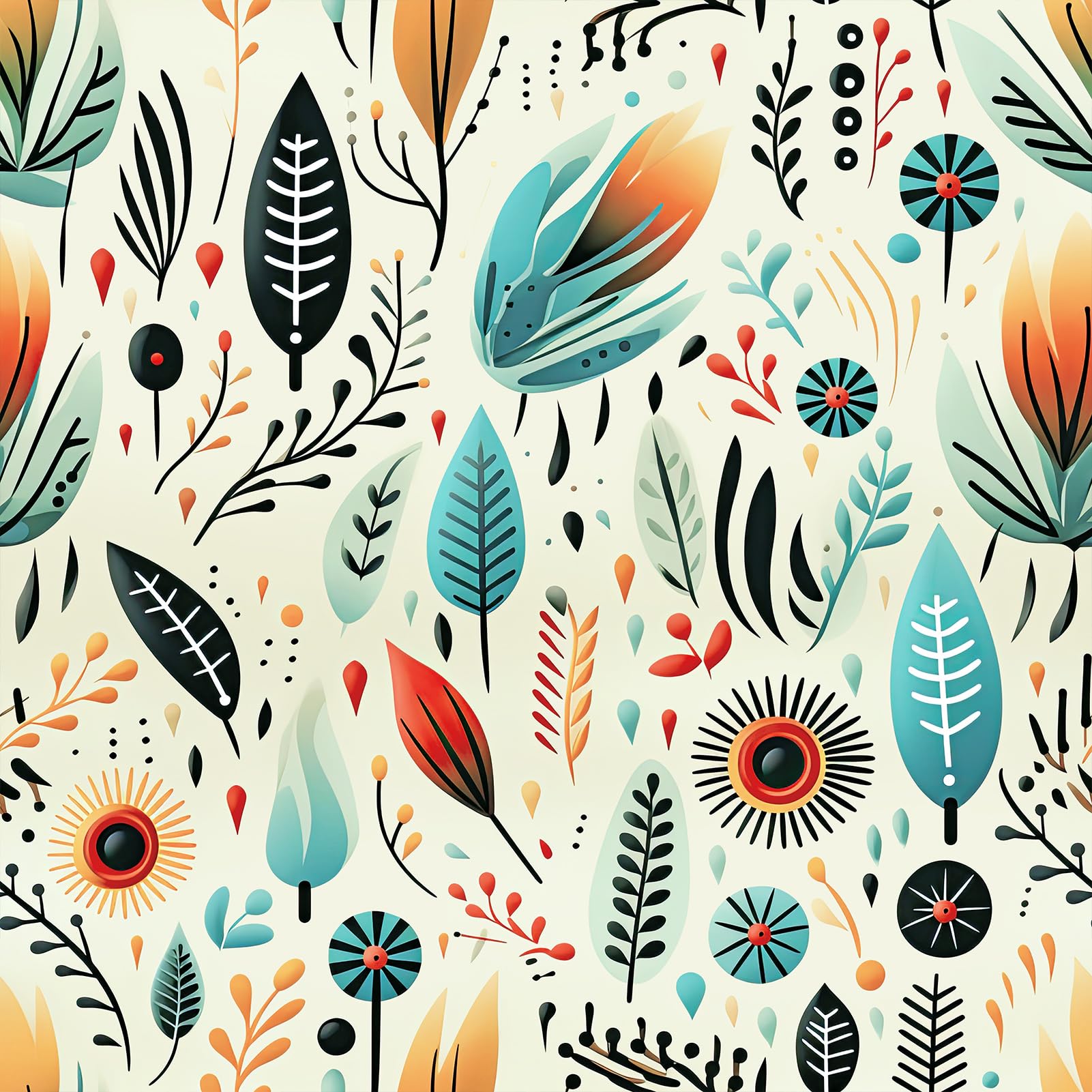 FLFK Boho Vintage Wallpaper Peel and Stick Removable Leaves and Flowers ...