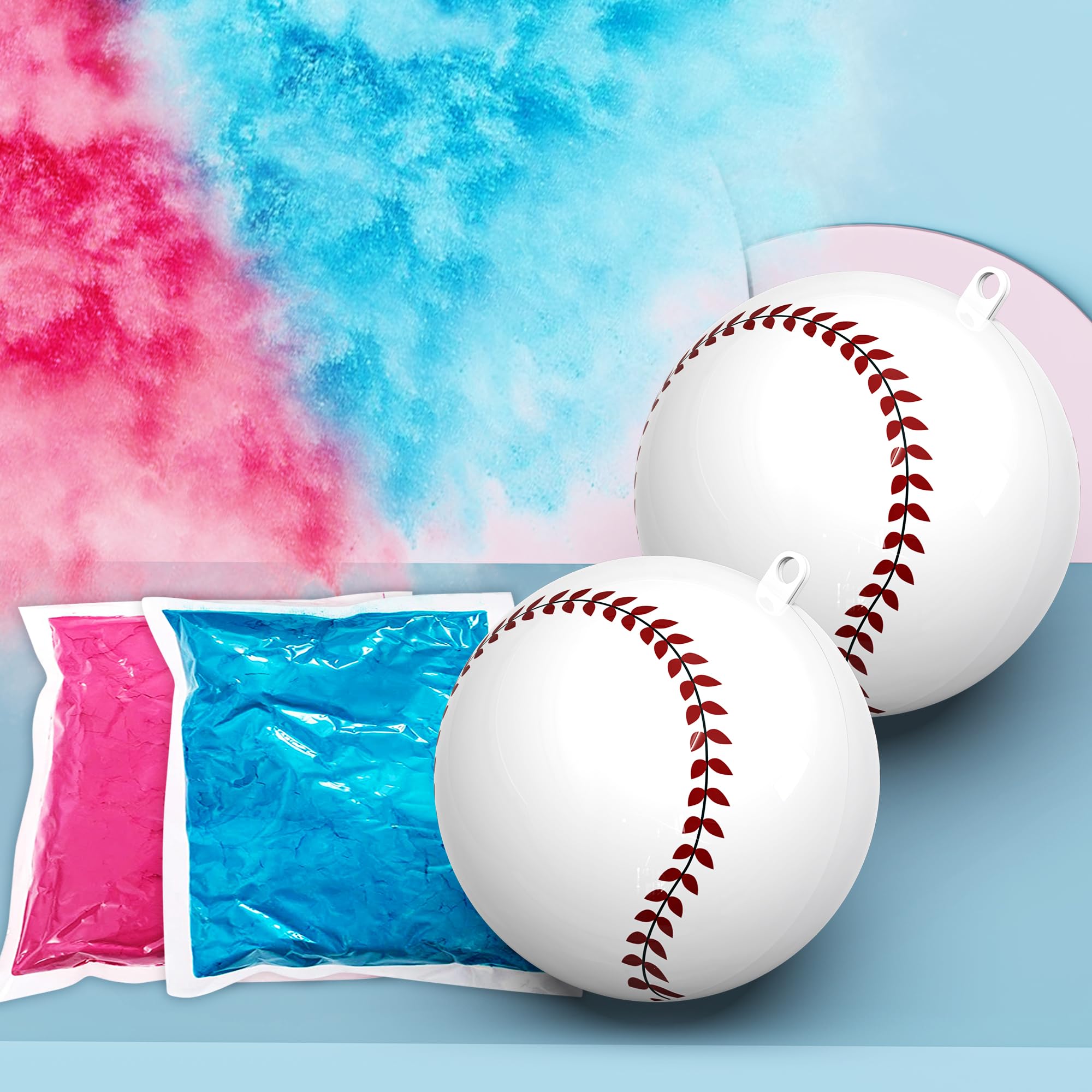 Amazon.com: POPUPARTY 2 Pack Gender Reveal Baseball with Pink & Blue ...