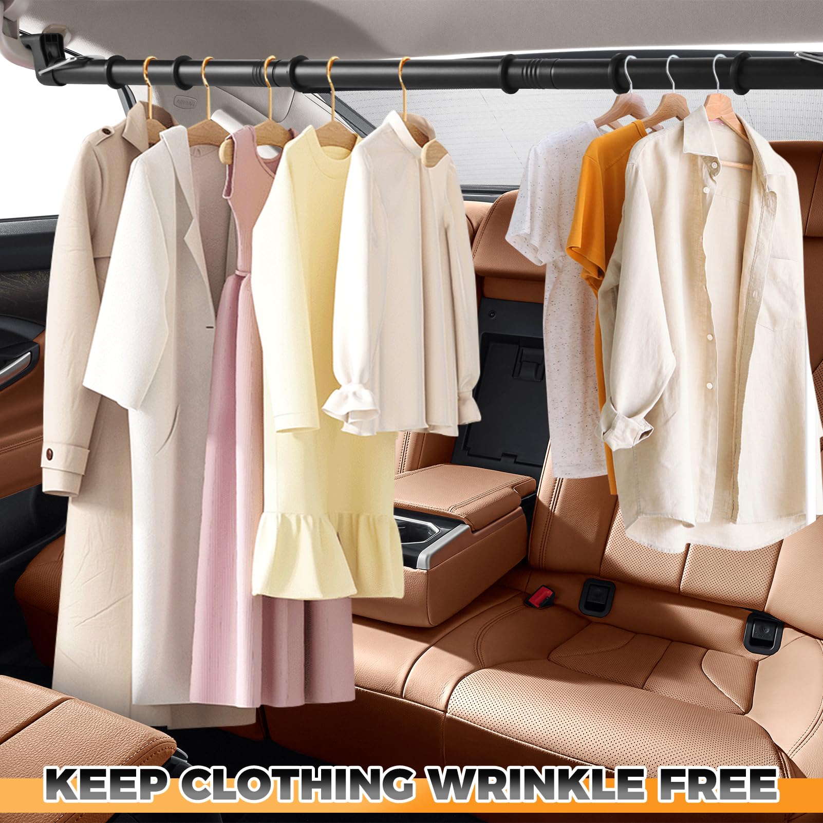 Snapklik.com : Car Clothes Hanger Bar, Heavy Duty Adjustable 3063 ...
