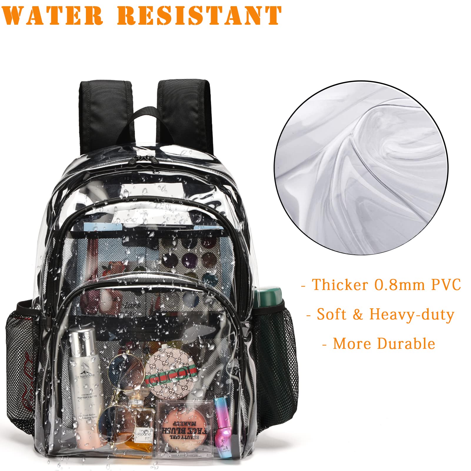 Snapklik.com : Clear Backpack,Clear Bag Stadium Approved Large Clear ...