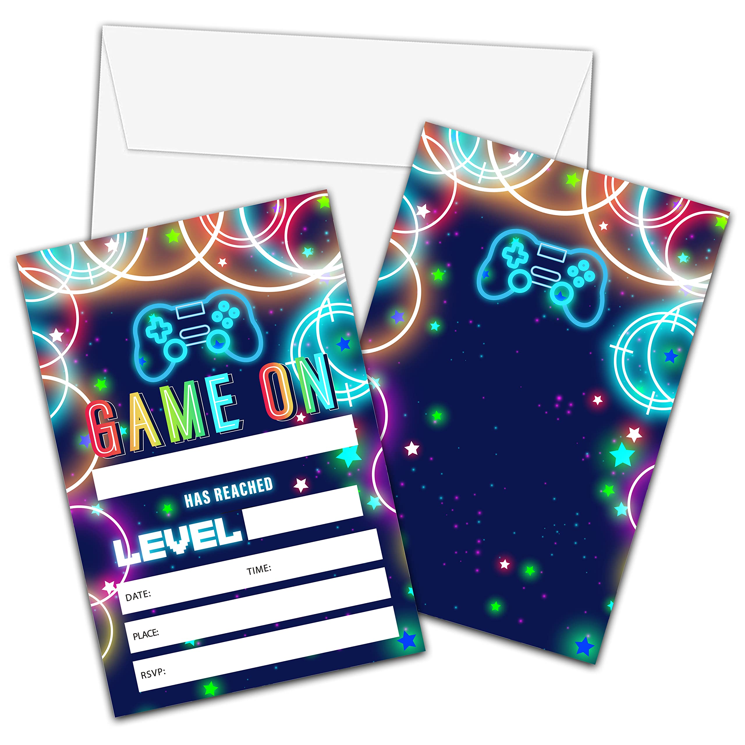 Amazon.com : Video Game Birthday Invitations with Envelopes - Birthday ...