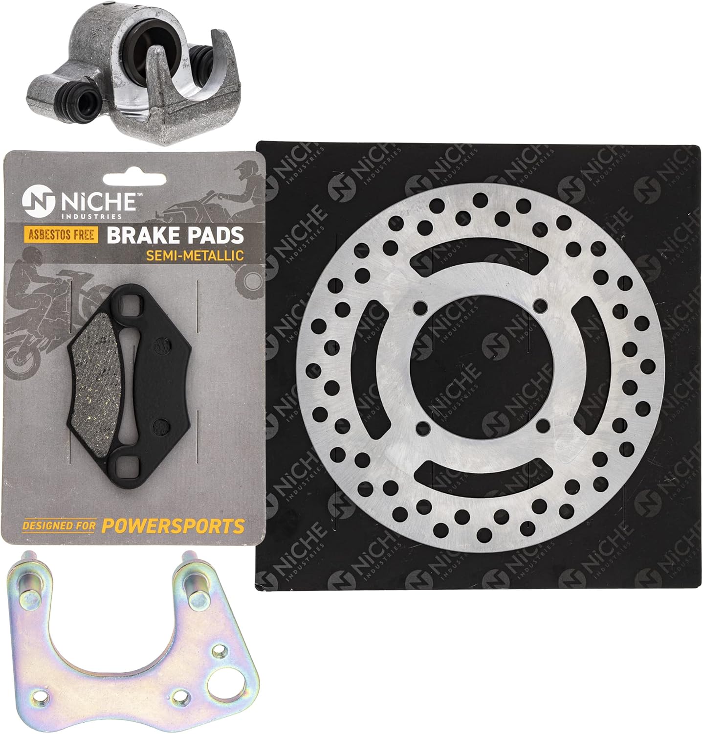 Amazon.com: NICHE Front Left Brake Rotor Caliper Pad Kit for Polaris ...