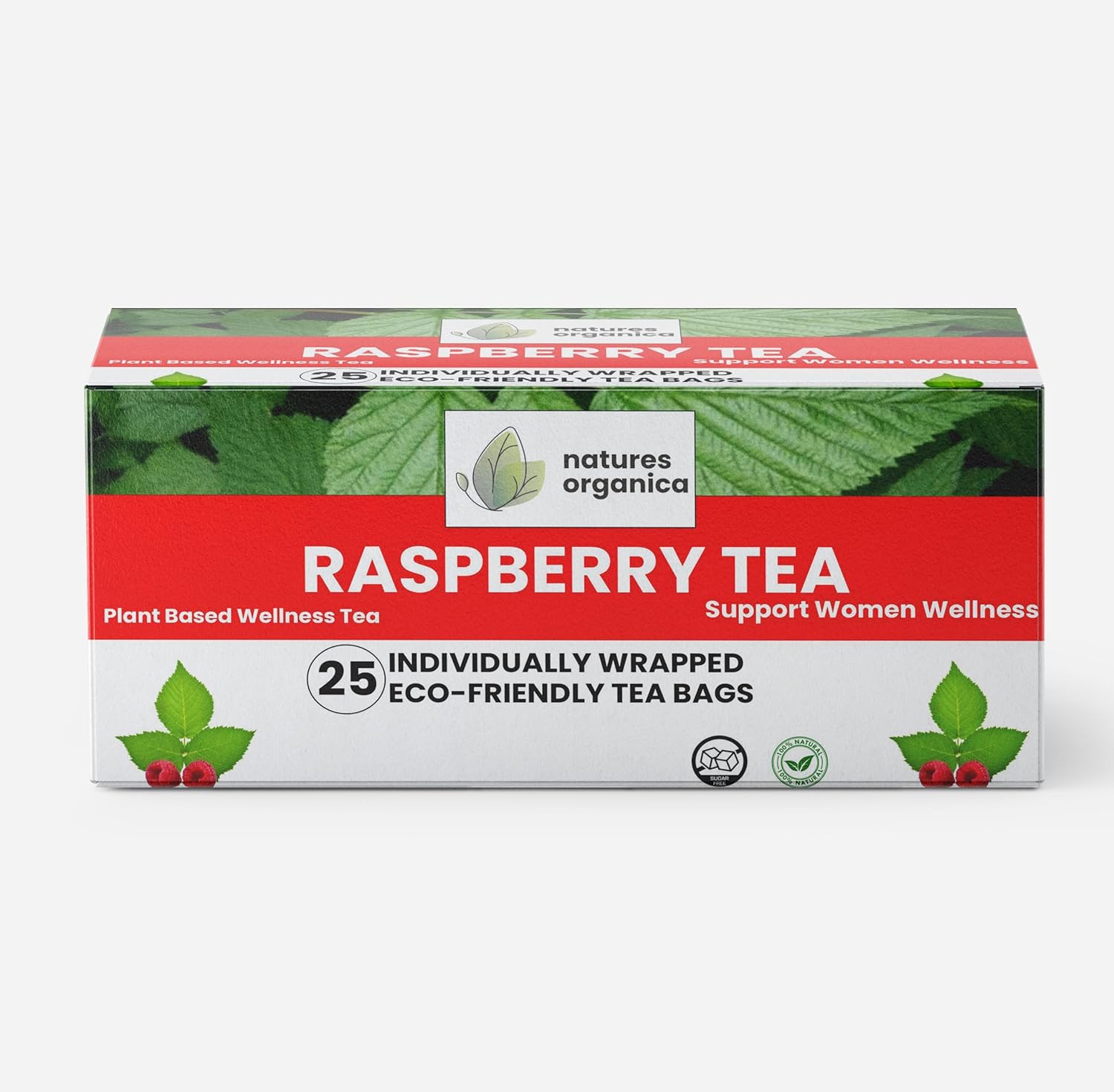 Natures Organica Raspberry Tea Bags (25Pc) | 100% Natural Herbs ...