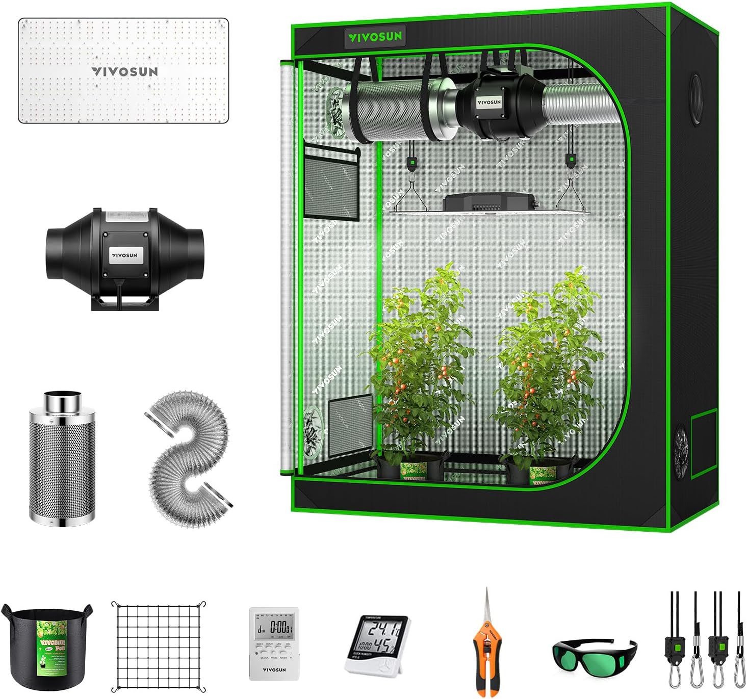Amazon.com: VIVOSUN GIY Plus Smart Grow Tent Kit, 4x2ft 2-Plant System ...