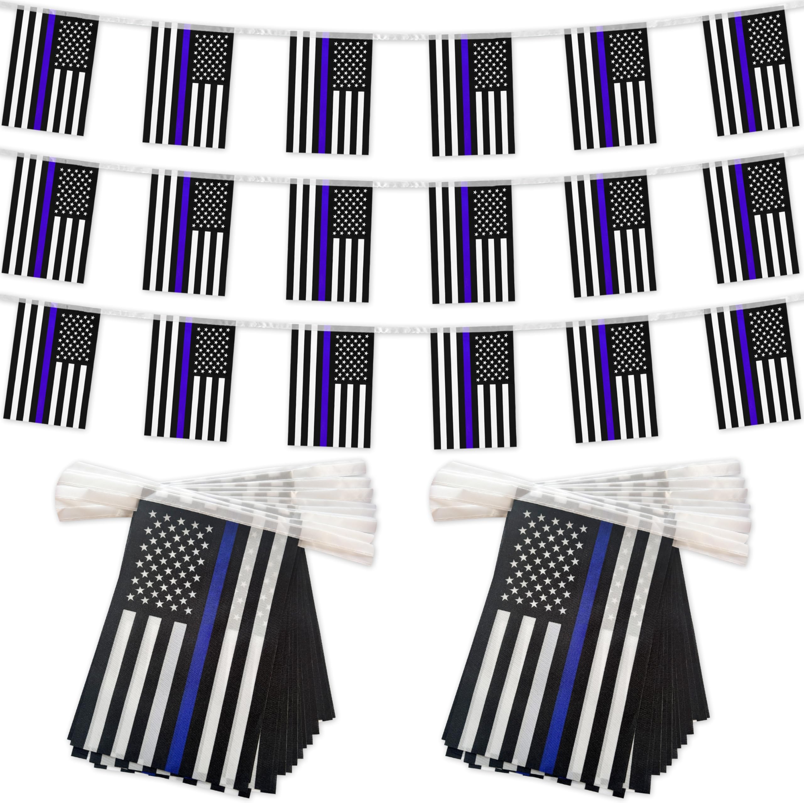 Amazon.com : TSMD 100 Feet Thin Blue Line USA American Police Flag ...