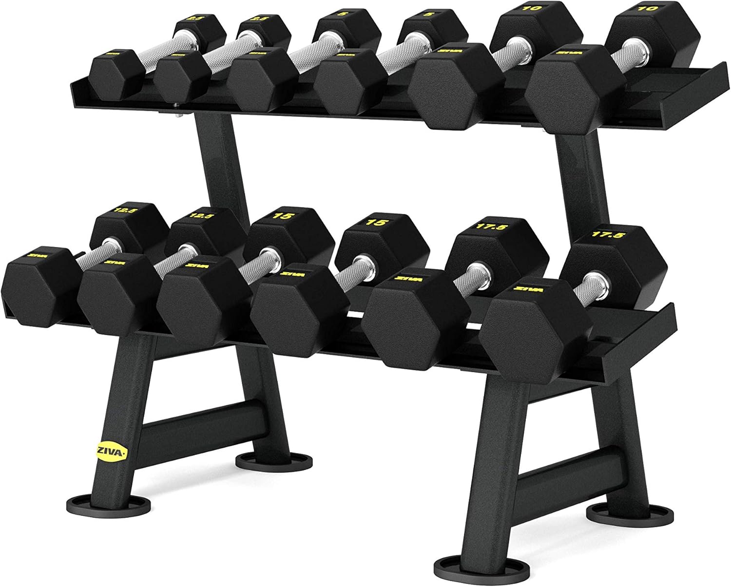 ZIVA Performance 2-Tier 6 Pair Hex Dumbbell Rack : Buy Online at Best ...