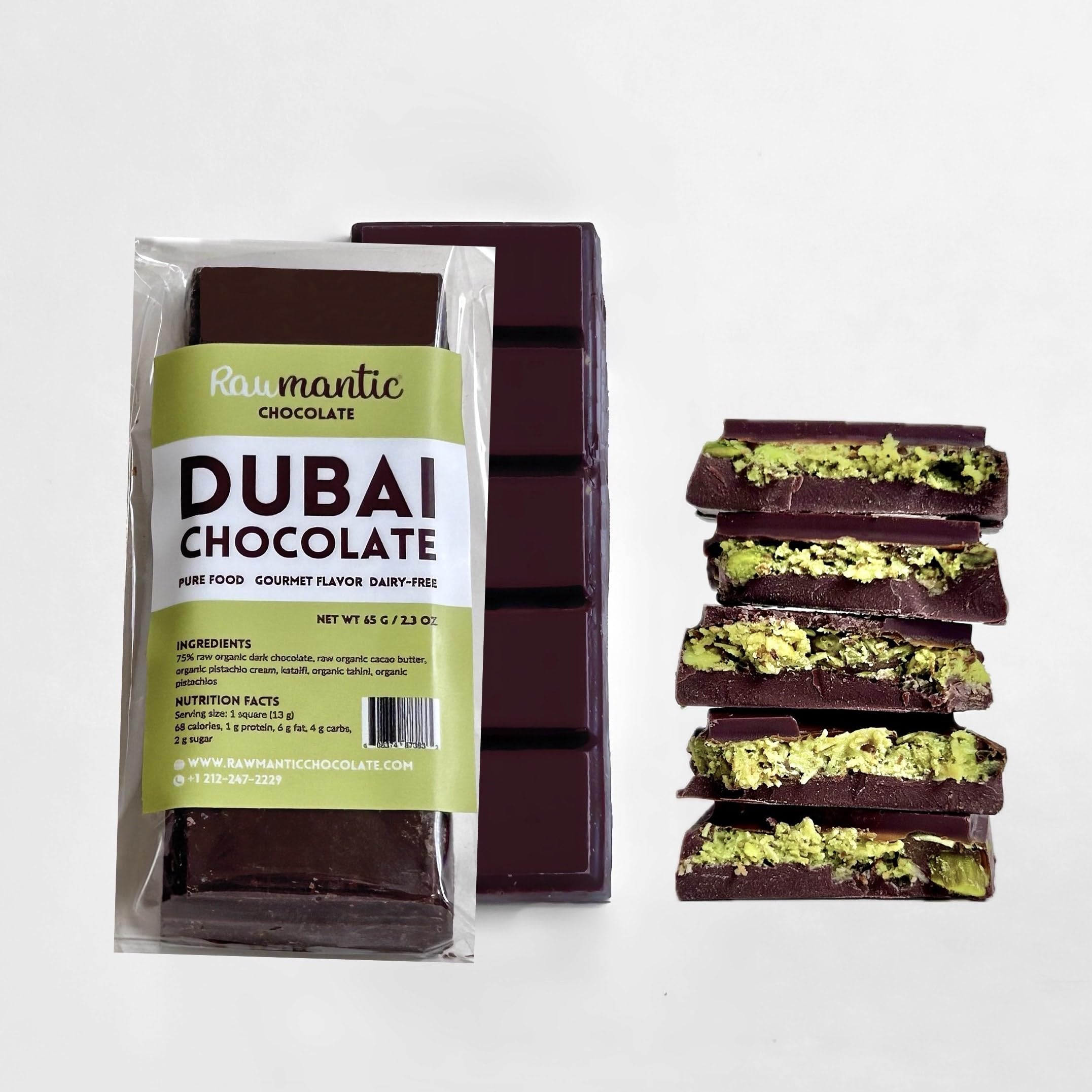 Amazon.com : DUBAI chocolate Knafeh Kanufeh Pistachio bar. 2.37oz/65g ...