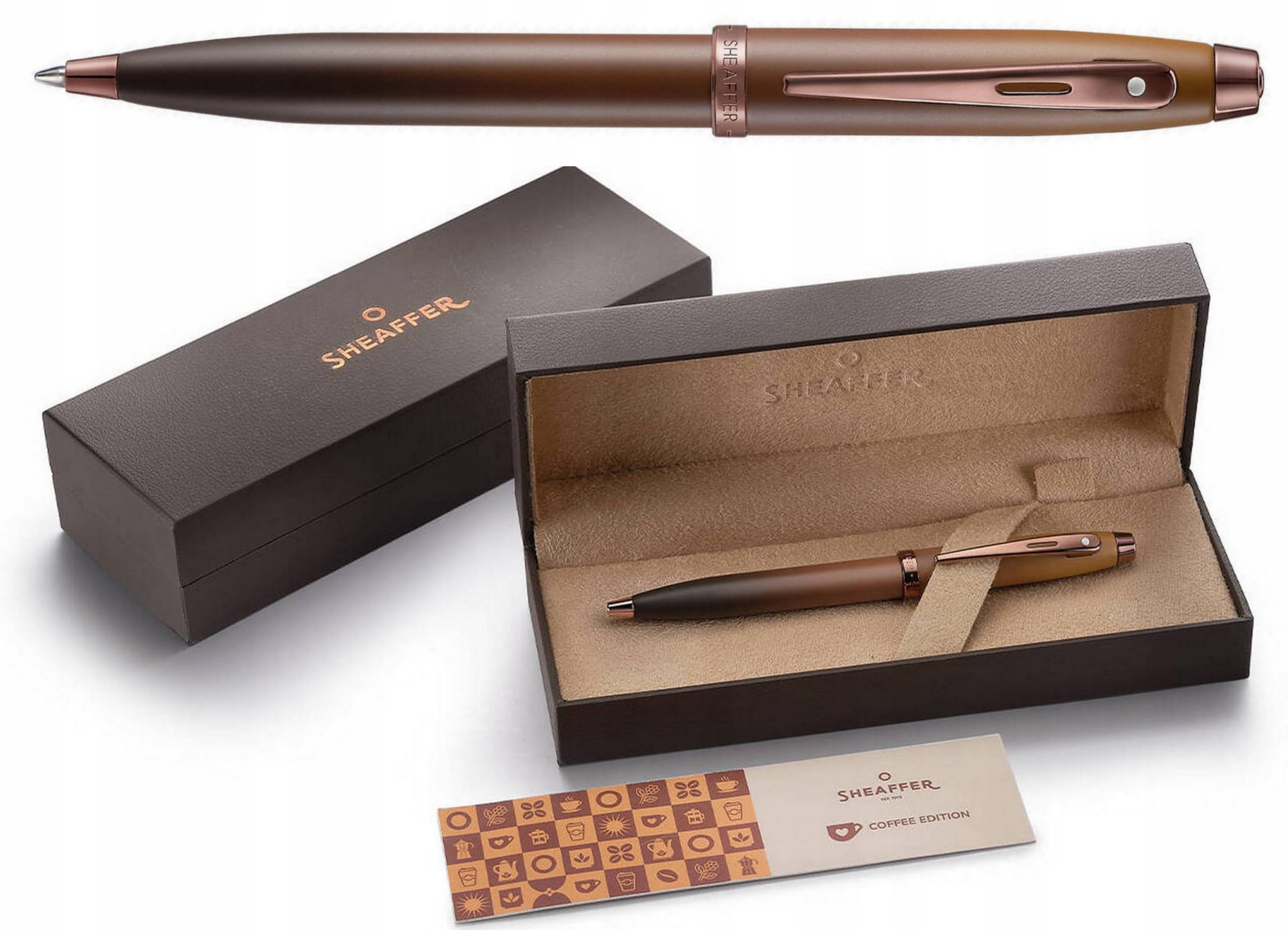 Amazon.com : Sheaffer 100 9374 Coffee Edition Matt Brown Ballpoint Pen ...