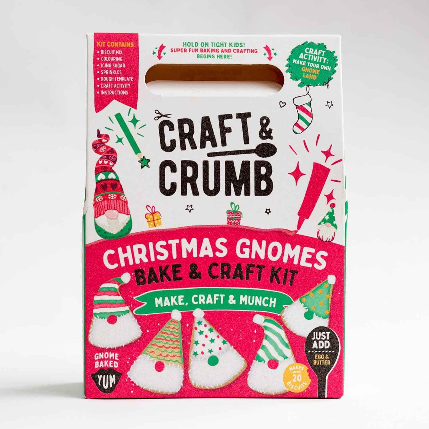 Craft & Crumb Christmas Gnomes Bake & Craft Kit - Kids Baking Set ...