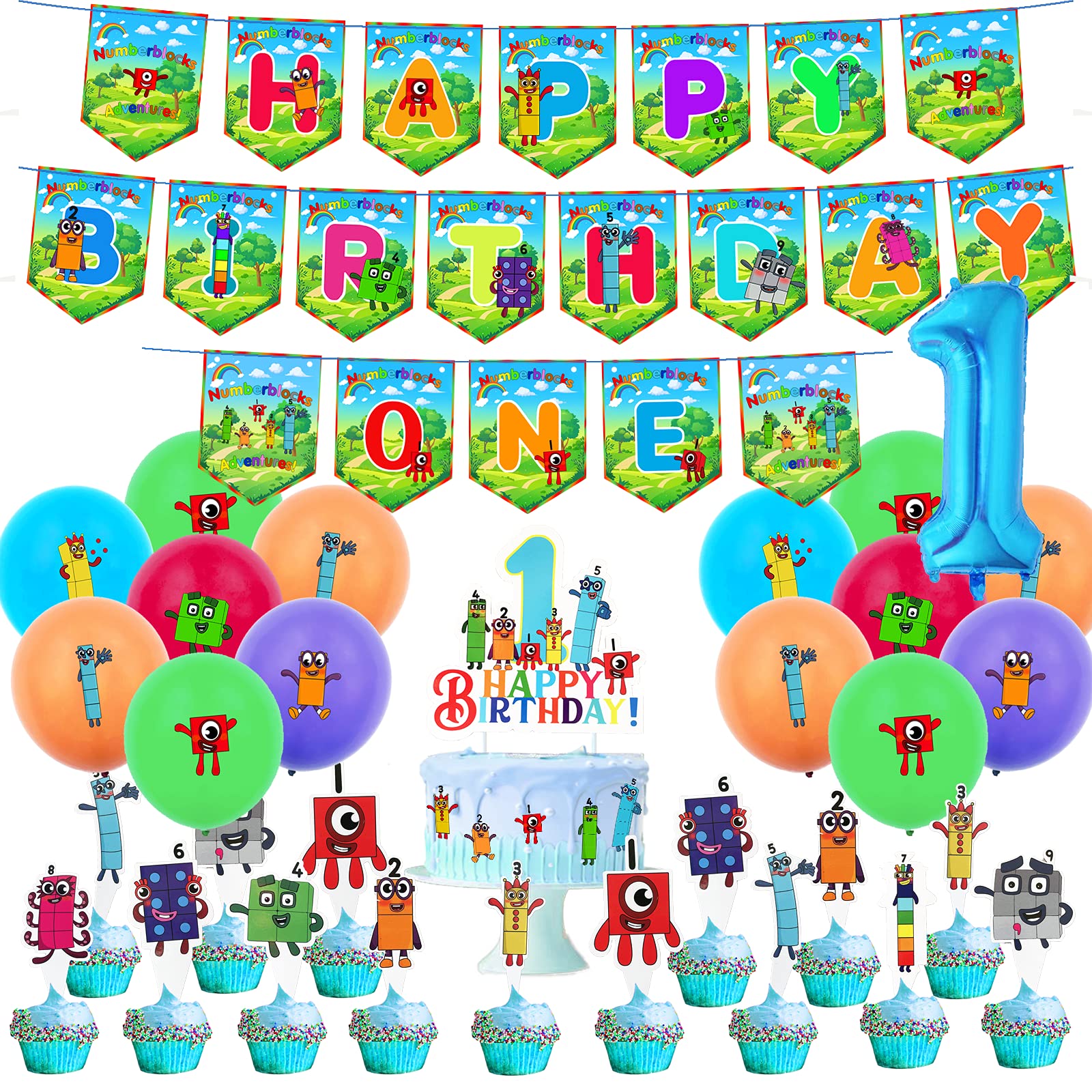 Numberblocks Birthday Party Numberblocks Theme 1st Birthday Decorations ...