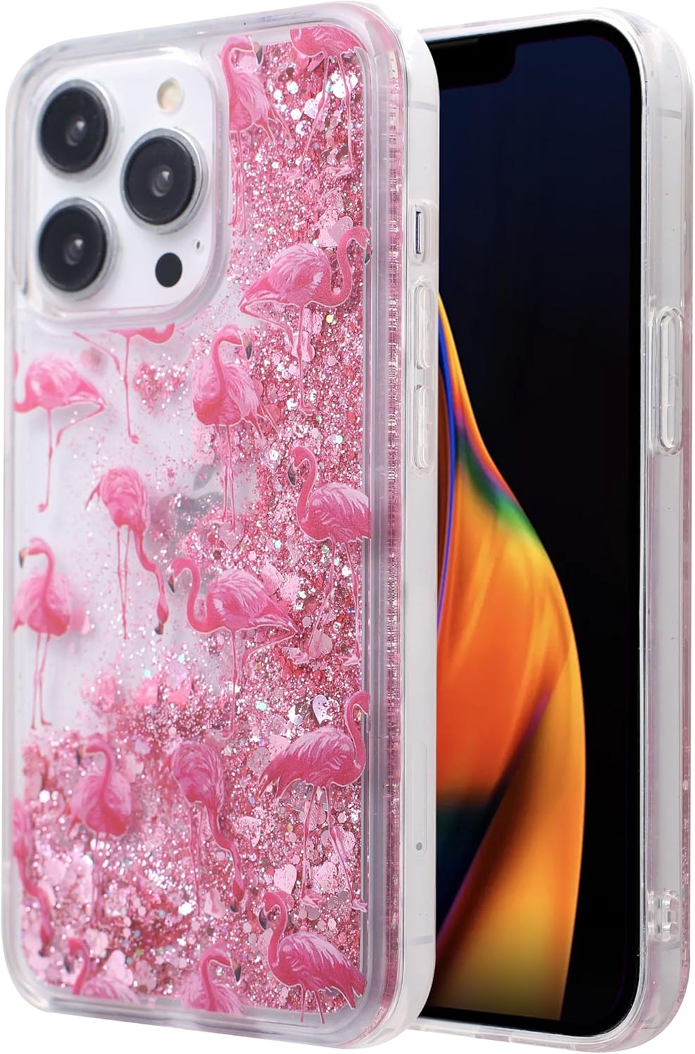 Amazon.com: MONCA Glitter Flamingo Cute Girly Phone Cases for Women ...