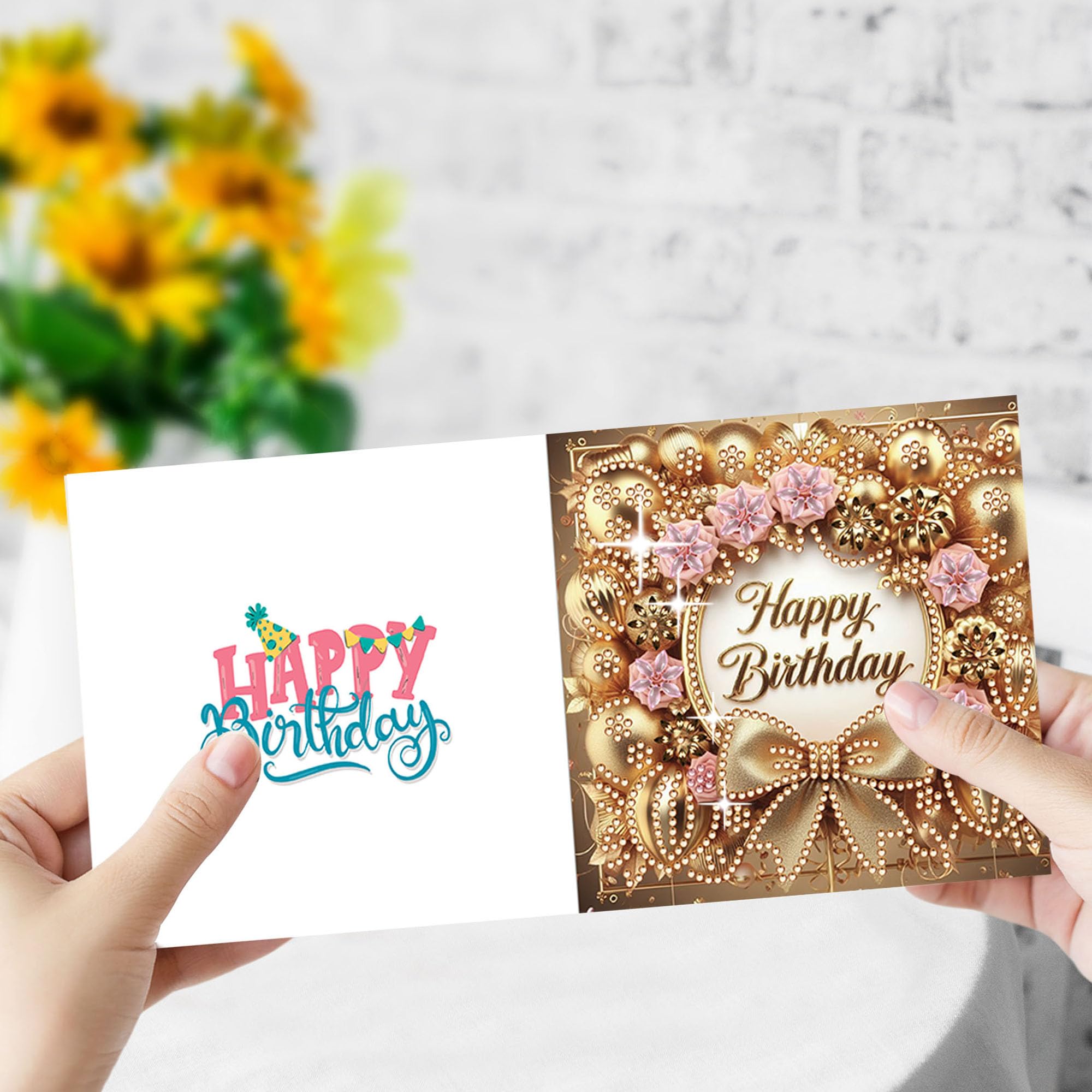 Diamond Art Cards With Envelopes ACSAUMMY DIY 5D Diamond Art Happy ...