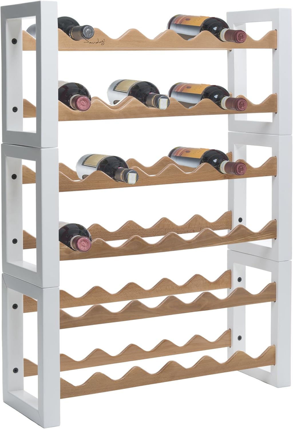 Saudagi Botellero botellero de madera para nevera de 36 plazas (blanco ...