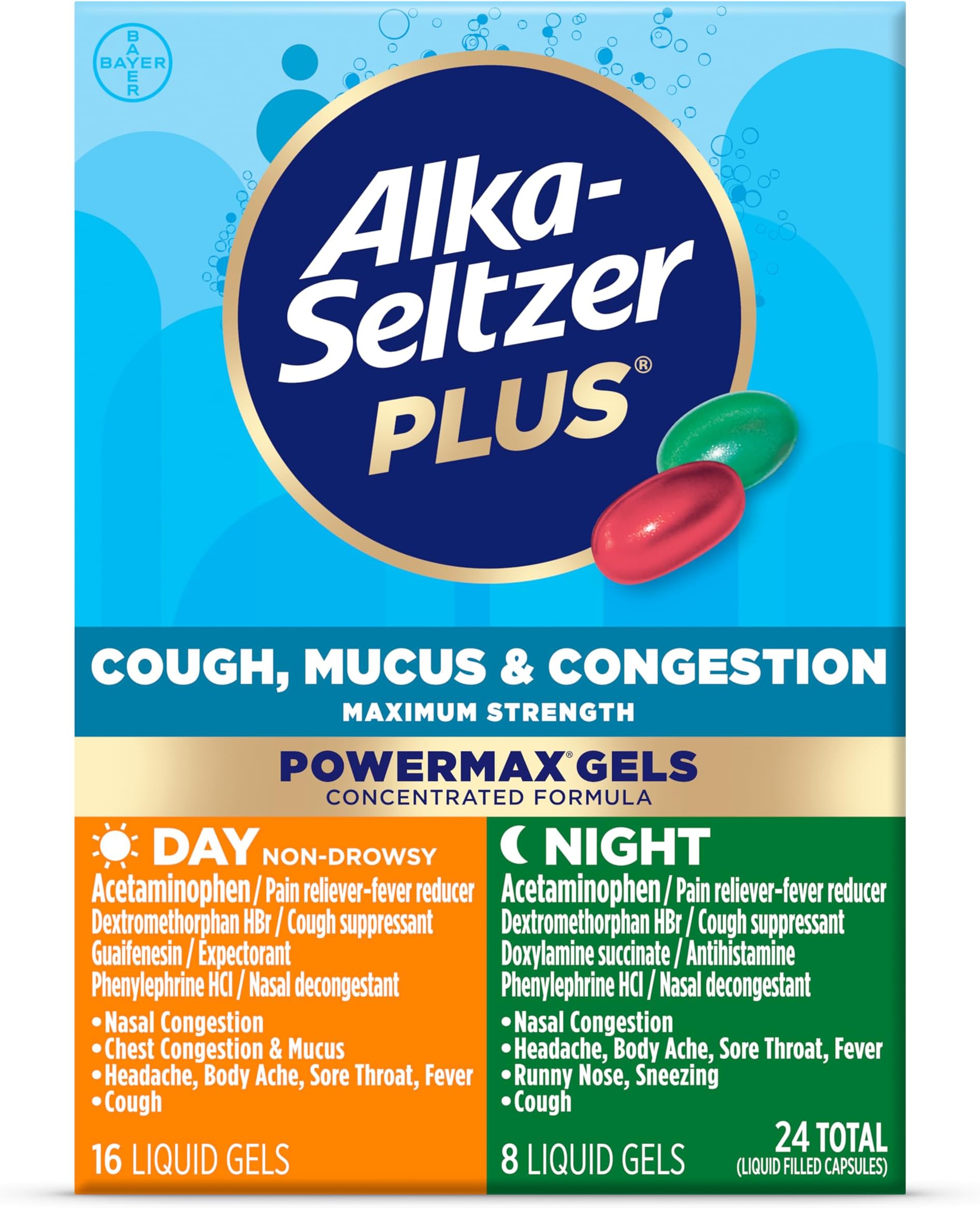 Amazon.com: Alka-seltzer Plus Cold & Flu, Power Max Cold and Flu ...