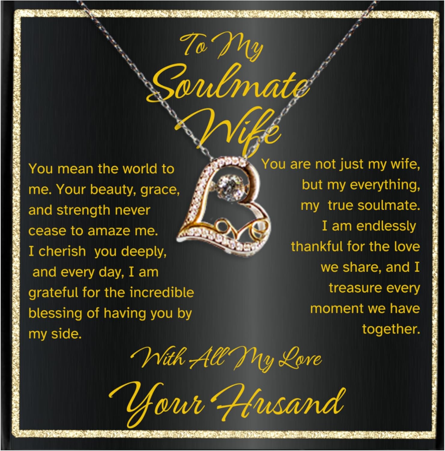 Amazon.com: To My Soulmate Wife, Love Dancing Necklace From Husband, Soulmate Wife Jewelry Gift ...