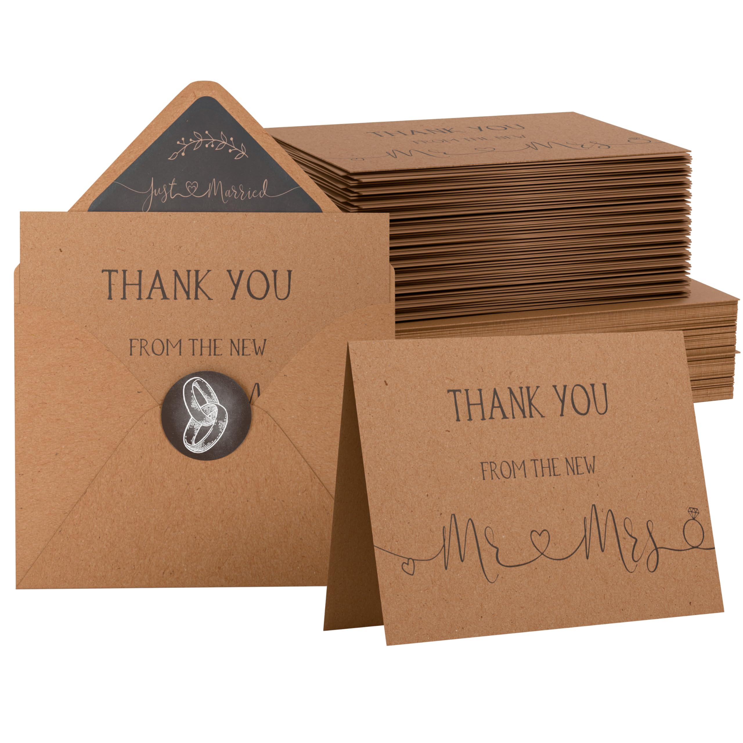 Snapklik.com : VNS Creations 100 Pack 4x6 Wedding Thank You Note Cards