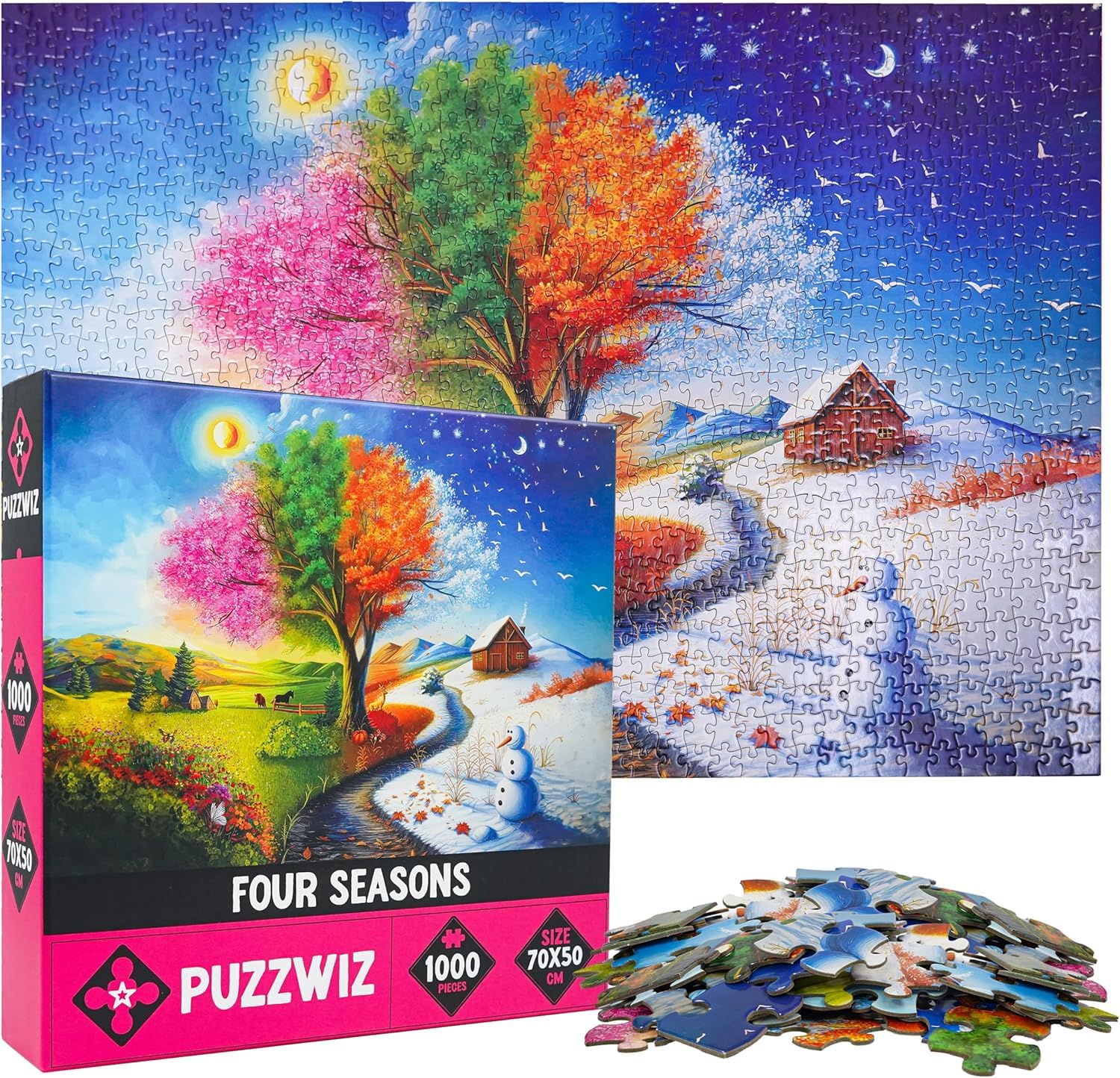 Amazon.com: Jigsaw Puzzles 1000 Pieces – Four Seasons Scenery 1000 ...