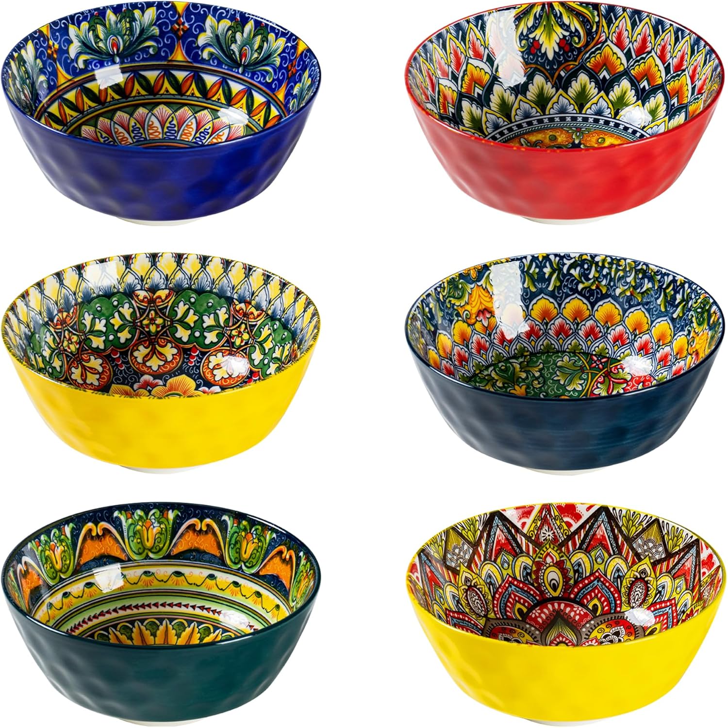 Amazon.com | Henten Home Ceramic Soup Bowls Set of 6, 25 oz Porcelain ...