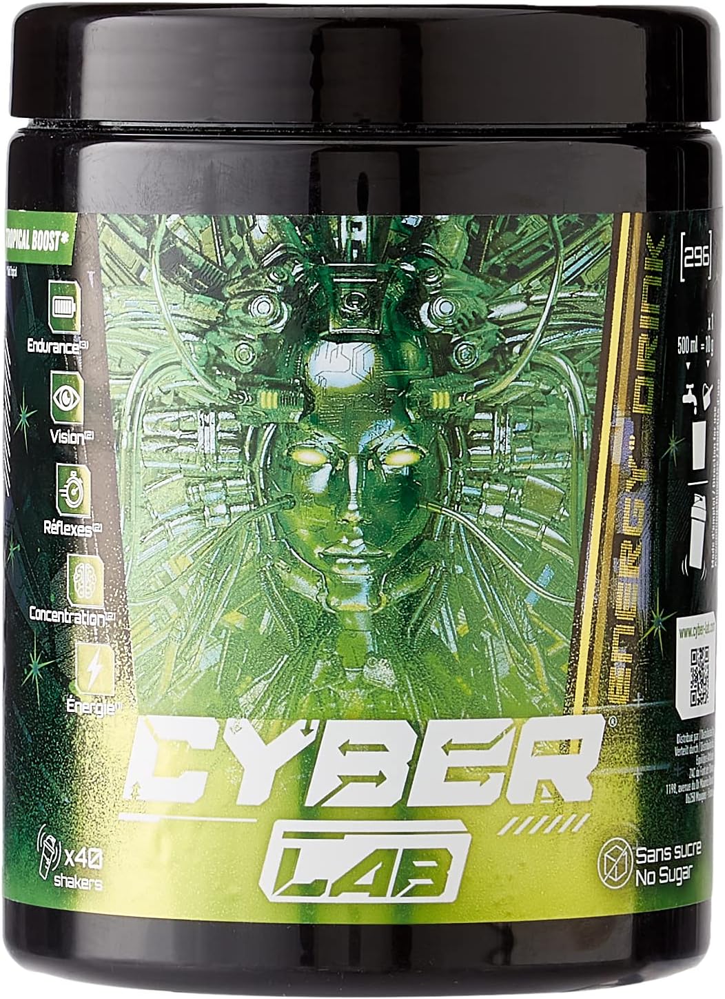 CYBERLAB Bevanda energetica 400 g,Multivitaminico - Taurina - Caffeina - Magnesio, Sport/pre ...