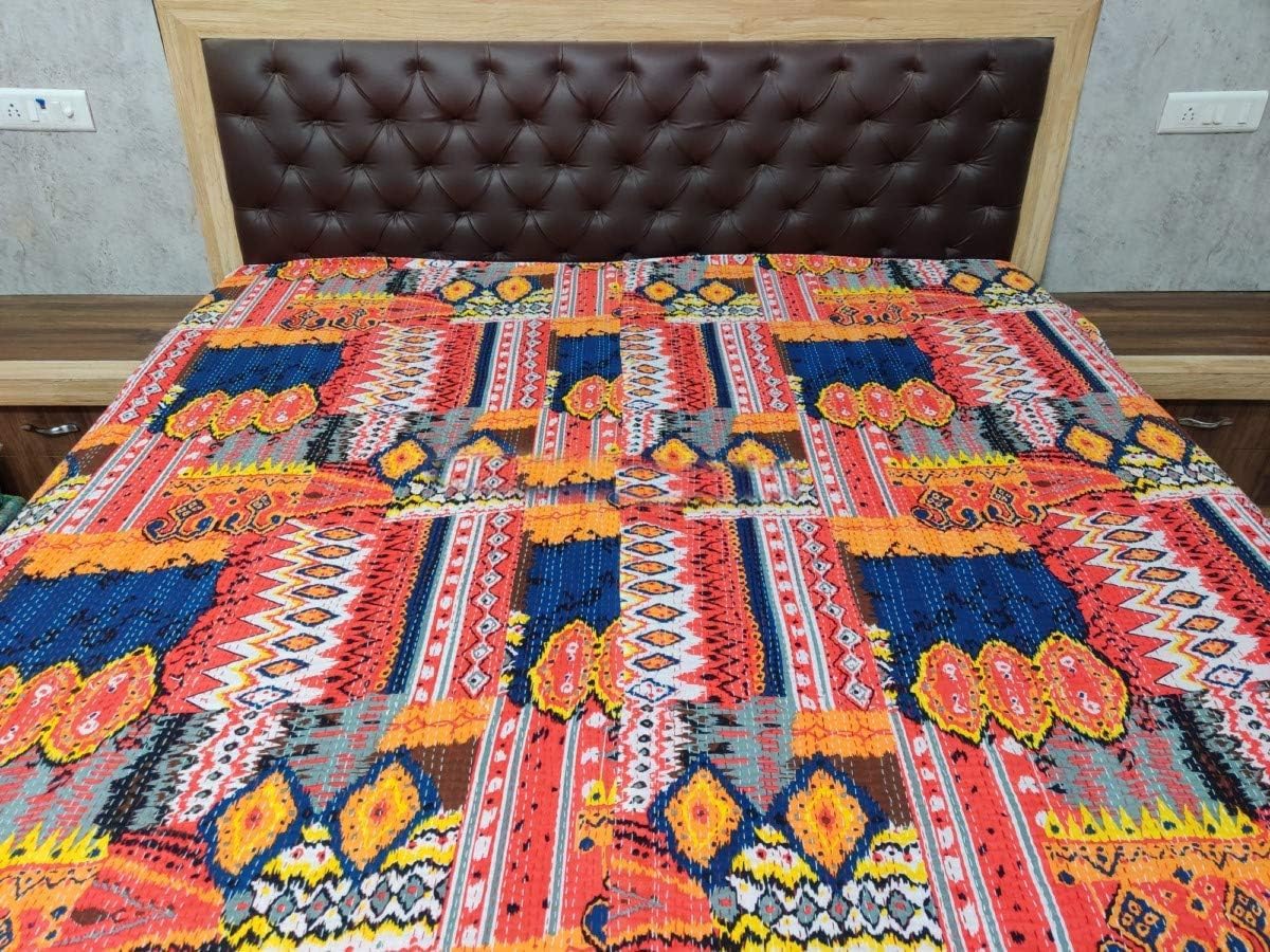 Amazon.com: Marusthali Handmade Cotton Queen Indian Quilts Traditional ...