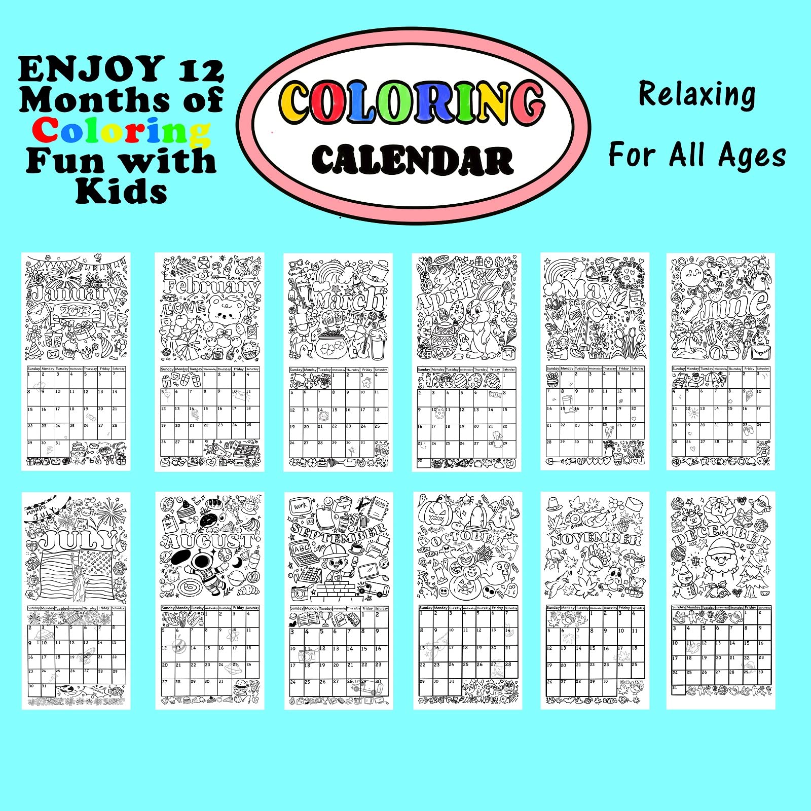 Printable Coloring Calendar 2020 May 2025 Calendars 107 FREE