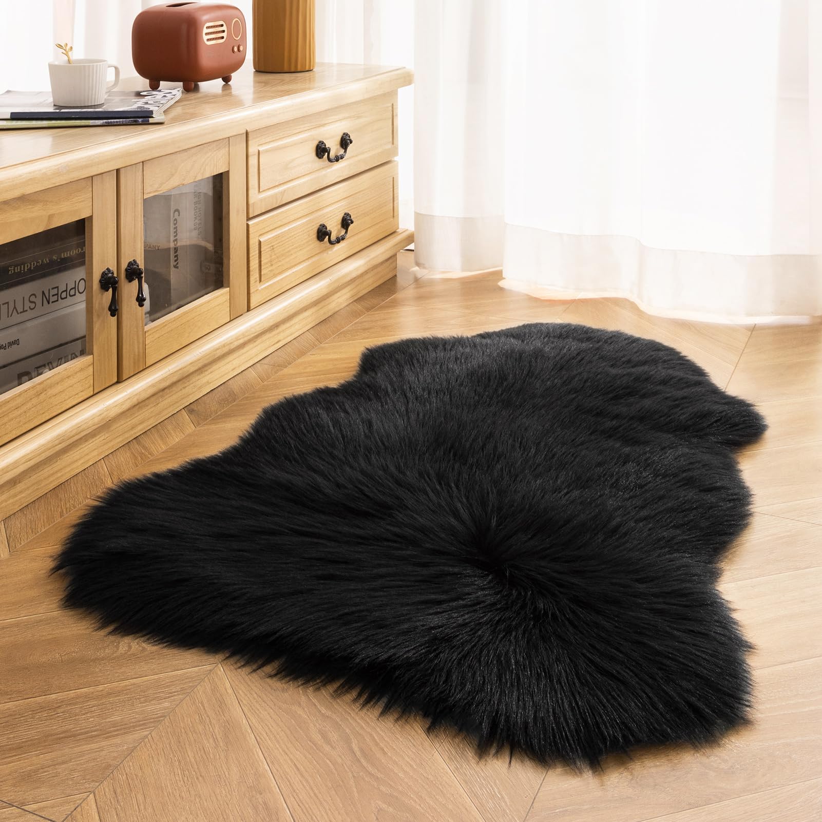 Amazon | Ashler ラグマット カーペット ラビットファー調ラグ 滑り止め付き 肌触りがいい 厚み20mm ふわふわ 抗菌防ダニ ...