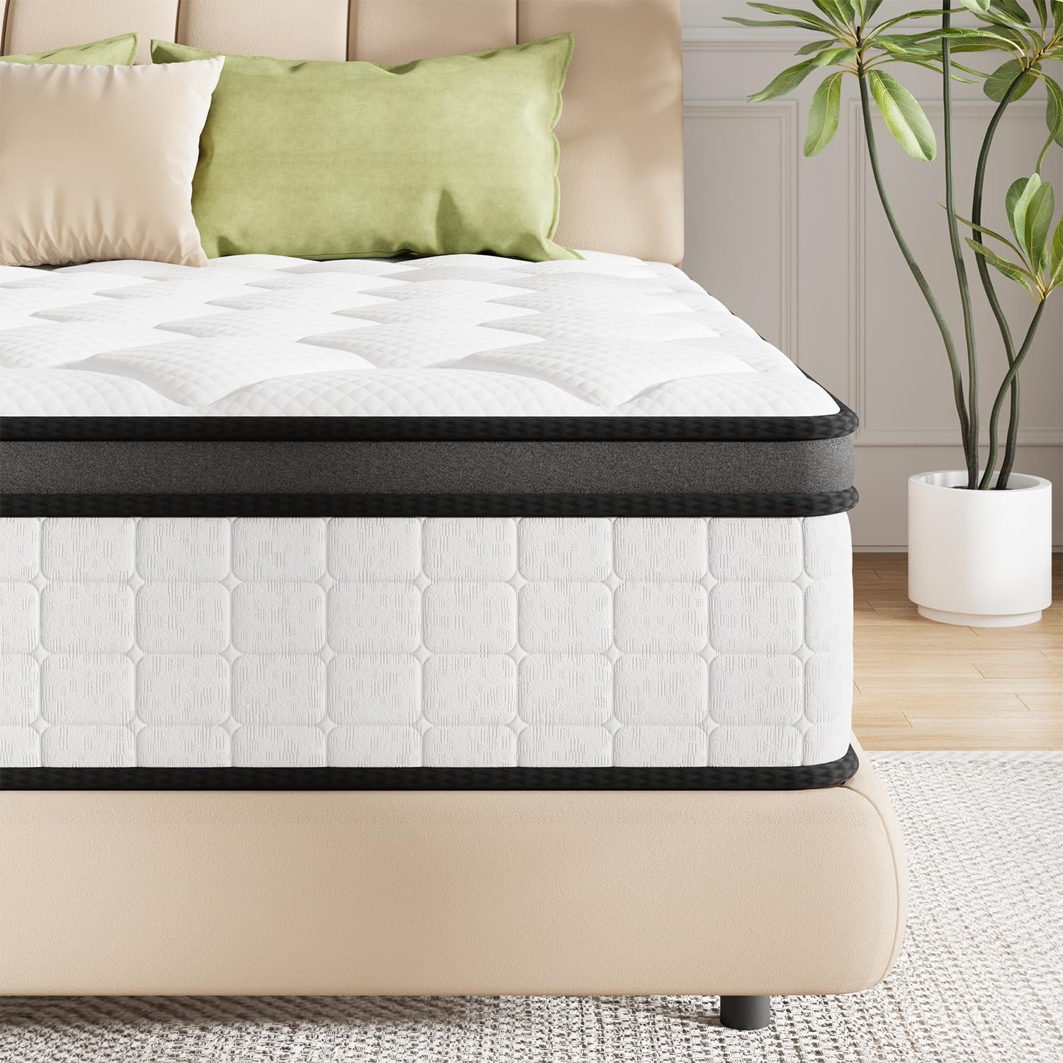 ABENE Mattress 10.6 Inch Single Memory Foam Pocket Spring Mattress 3FT ...
