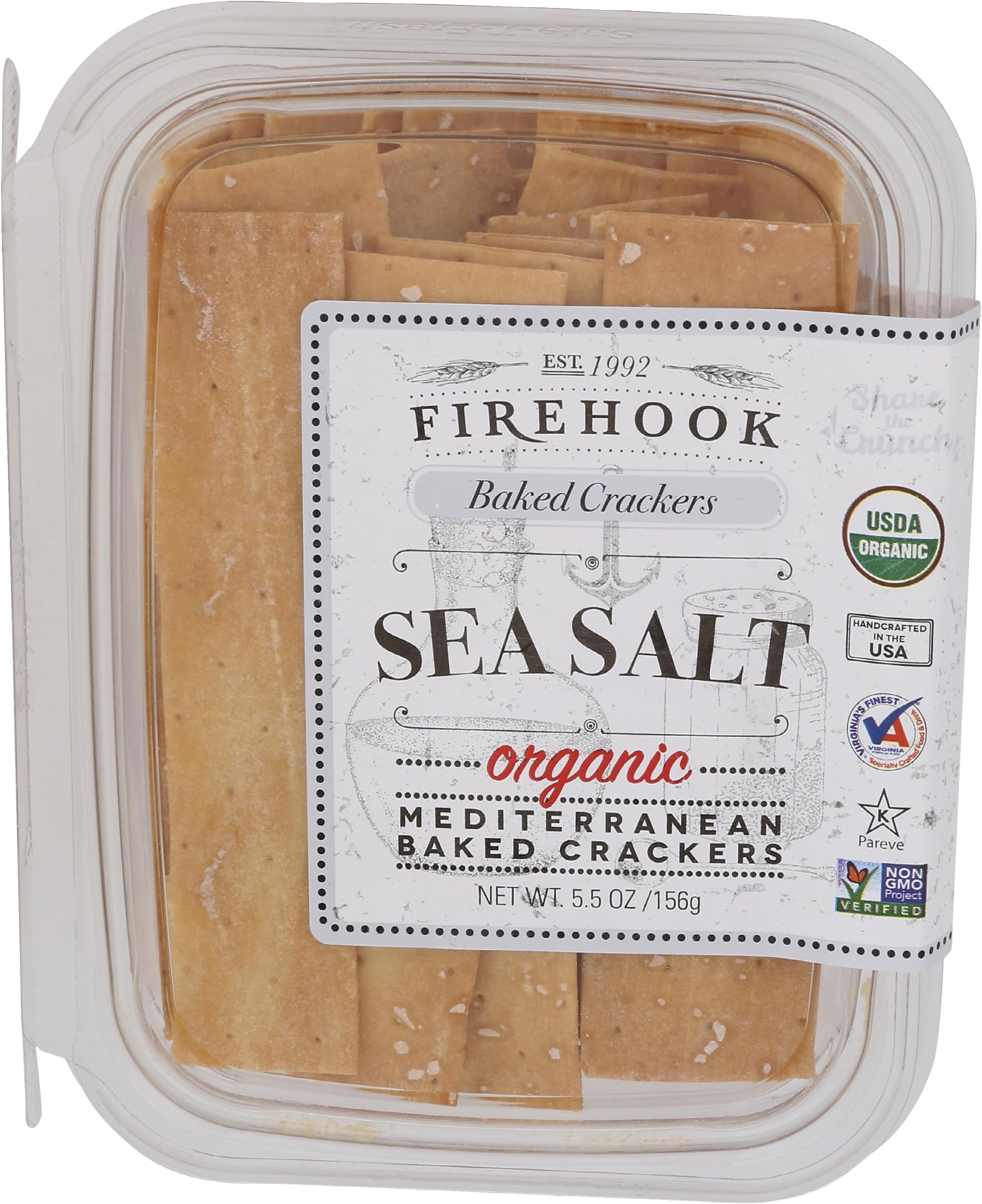 Amazon.com: Firehook Baked Crackers, Cracker Sea Salt Organic, 5.5 Ounce