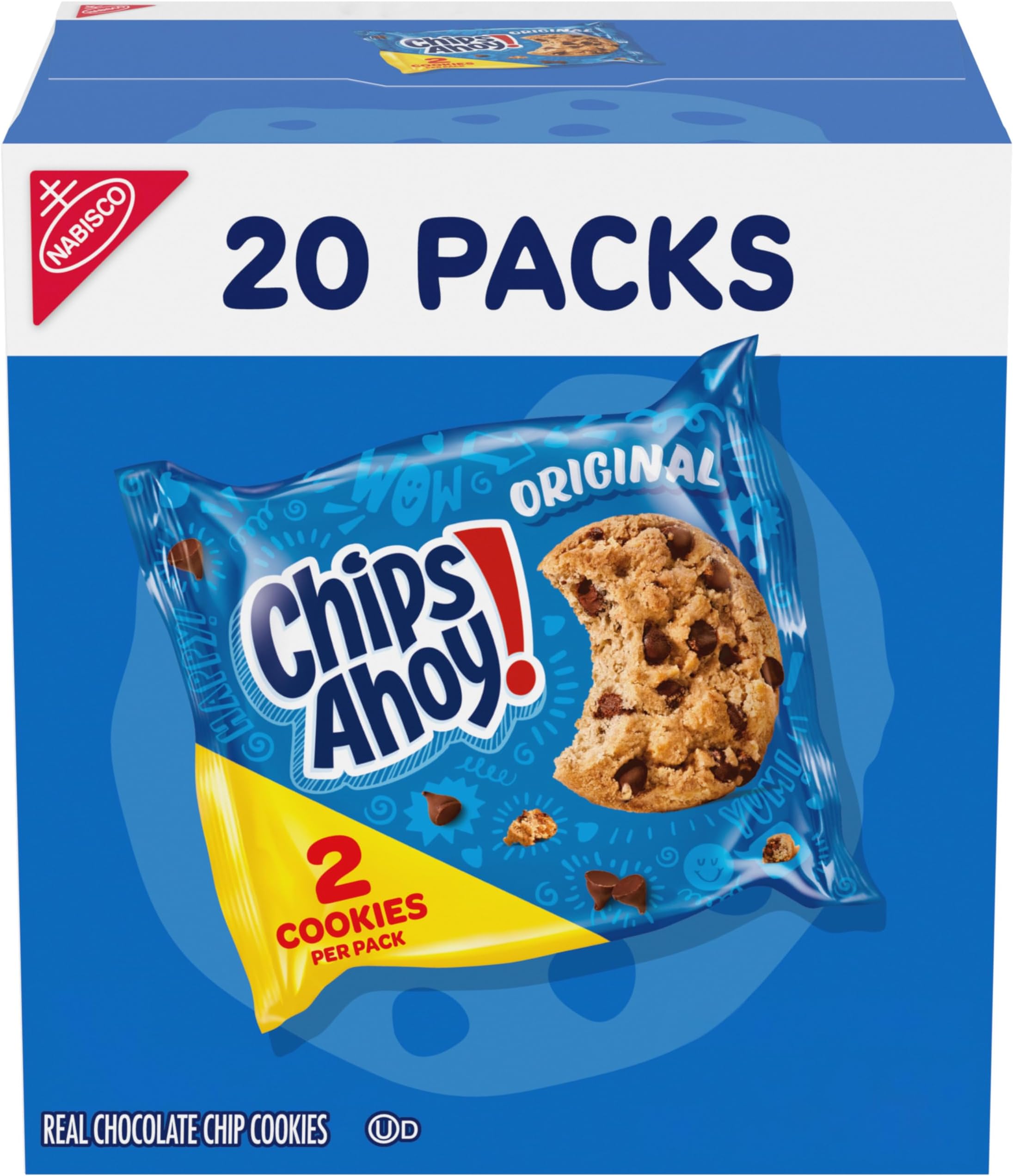 Amazon.com: CHIPS AHOY! Original Chocolate Chip Cookies, 20 Snack Packs ...