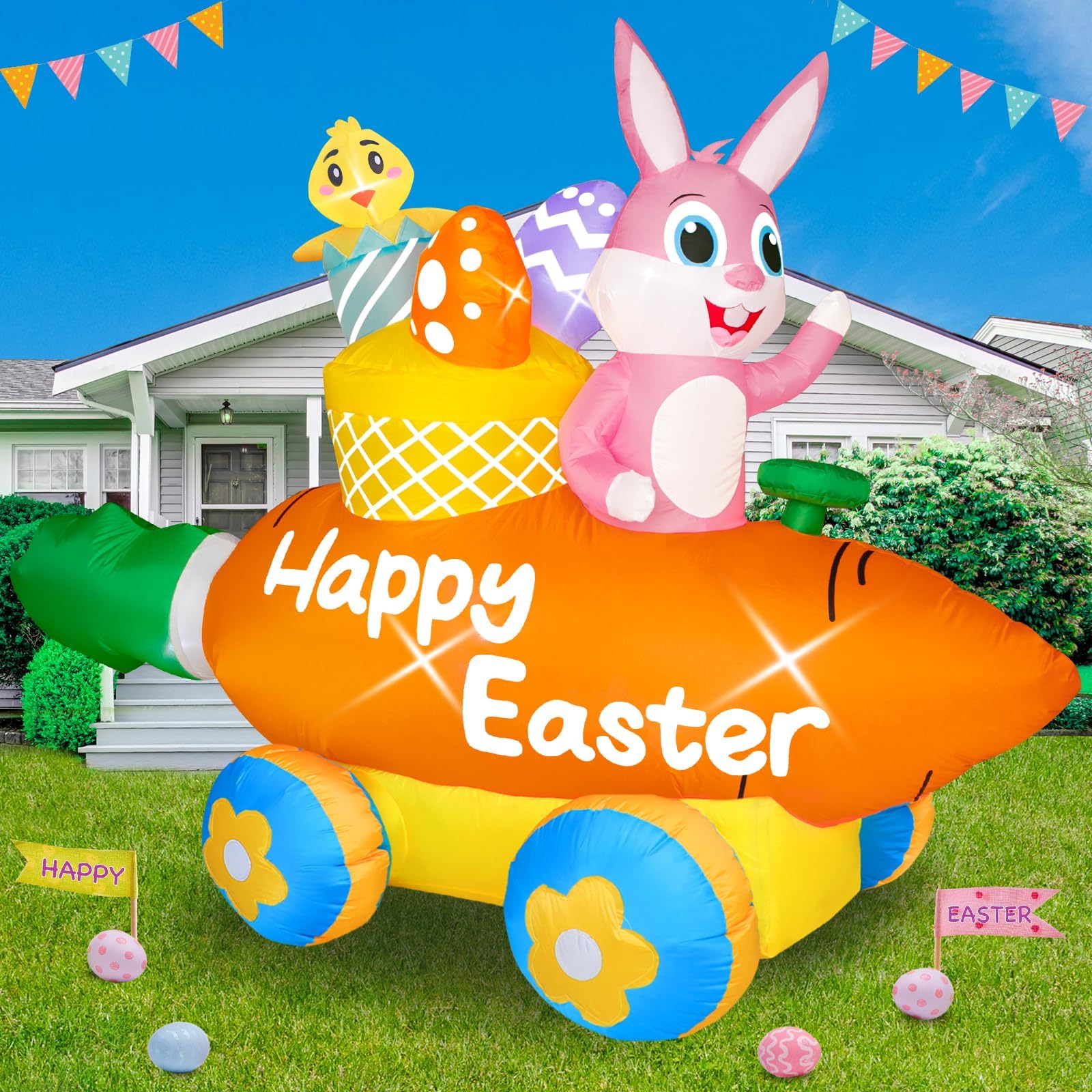 Amazon.com: 5FT Easter Inflatables Decorations, with Easter Egg & LED ...