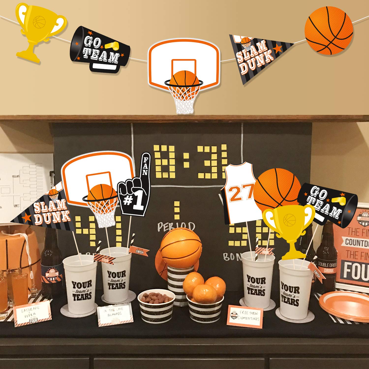Snapklik.com : 21 Pack Basketball Party Decorations Table Toppers ...