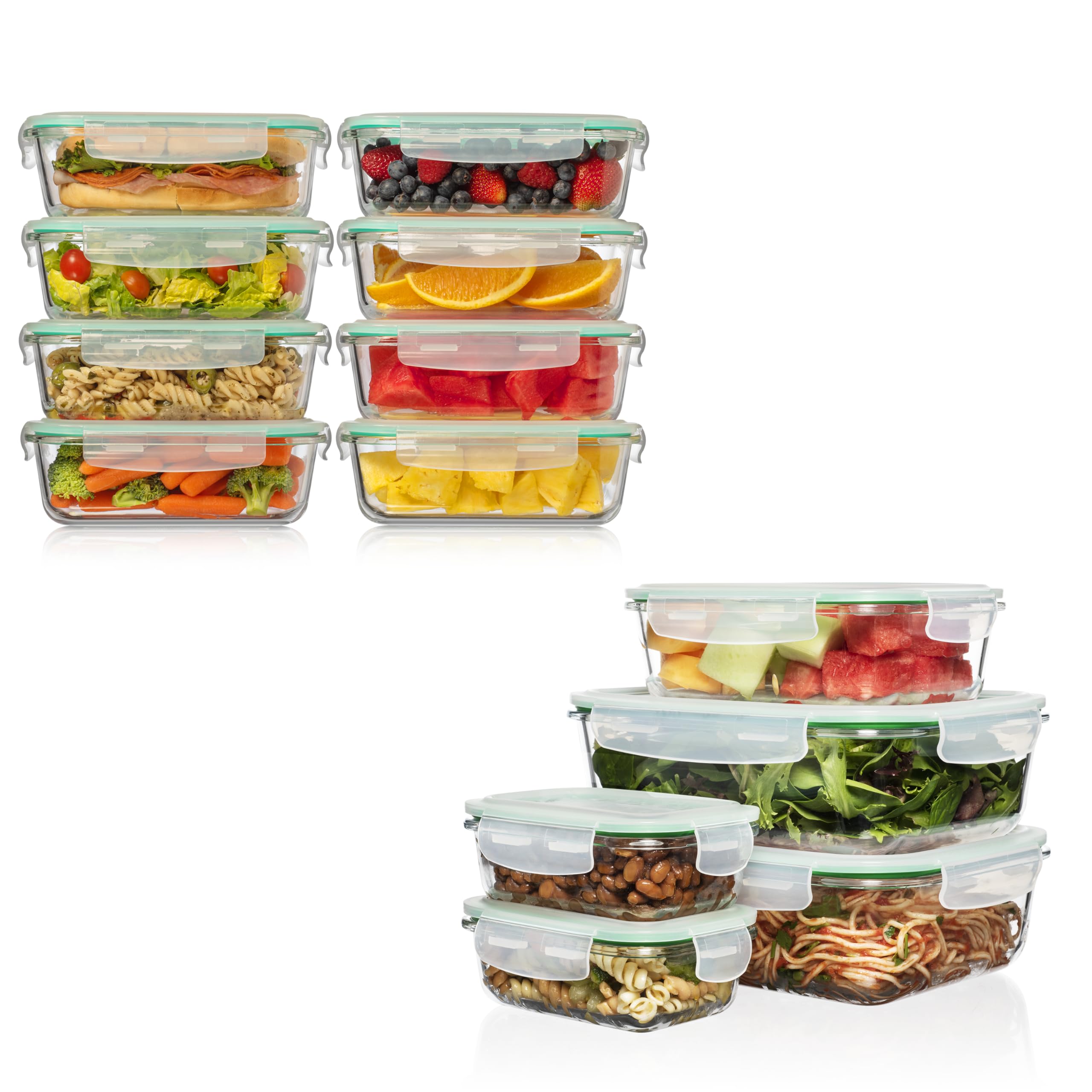 Amazon.com: Fusion Gourmet Premium Glass Food Storage Meal Prep ...
