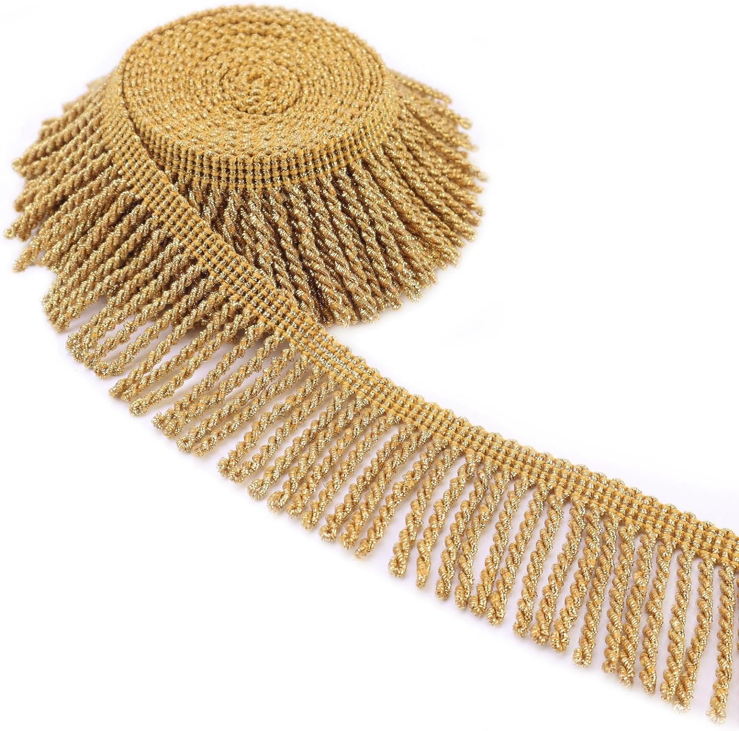 Amazon.com: Bullion Fringe Trim Gold Fringe Trim 3 Yards Glitter Tassel ...