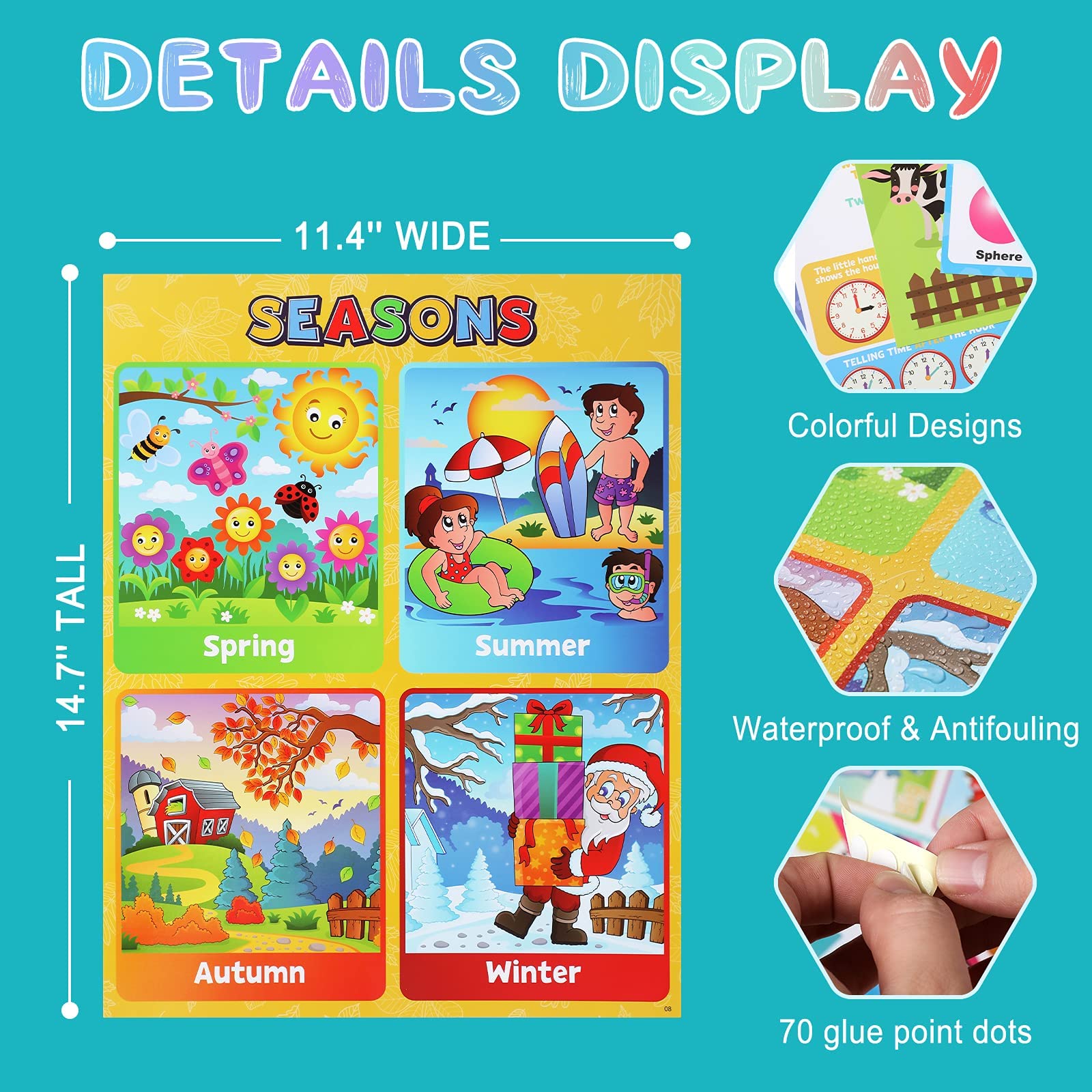Buy Educational Posters - 16 Pack for Toddler and Kid, Pre-K ...
