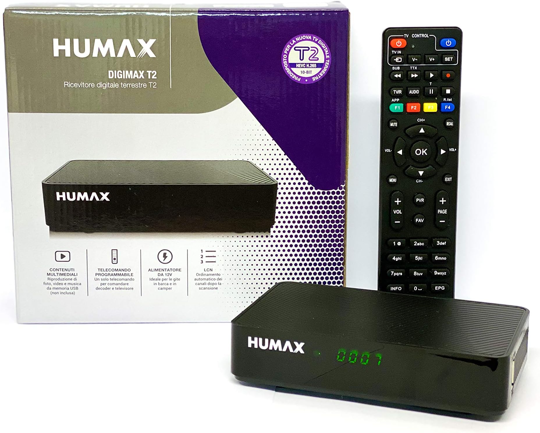 Humax 9-00142 - Decoder digitale terrestre DVB-T2 HD-2022T2 Digimax T2 ...