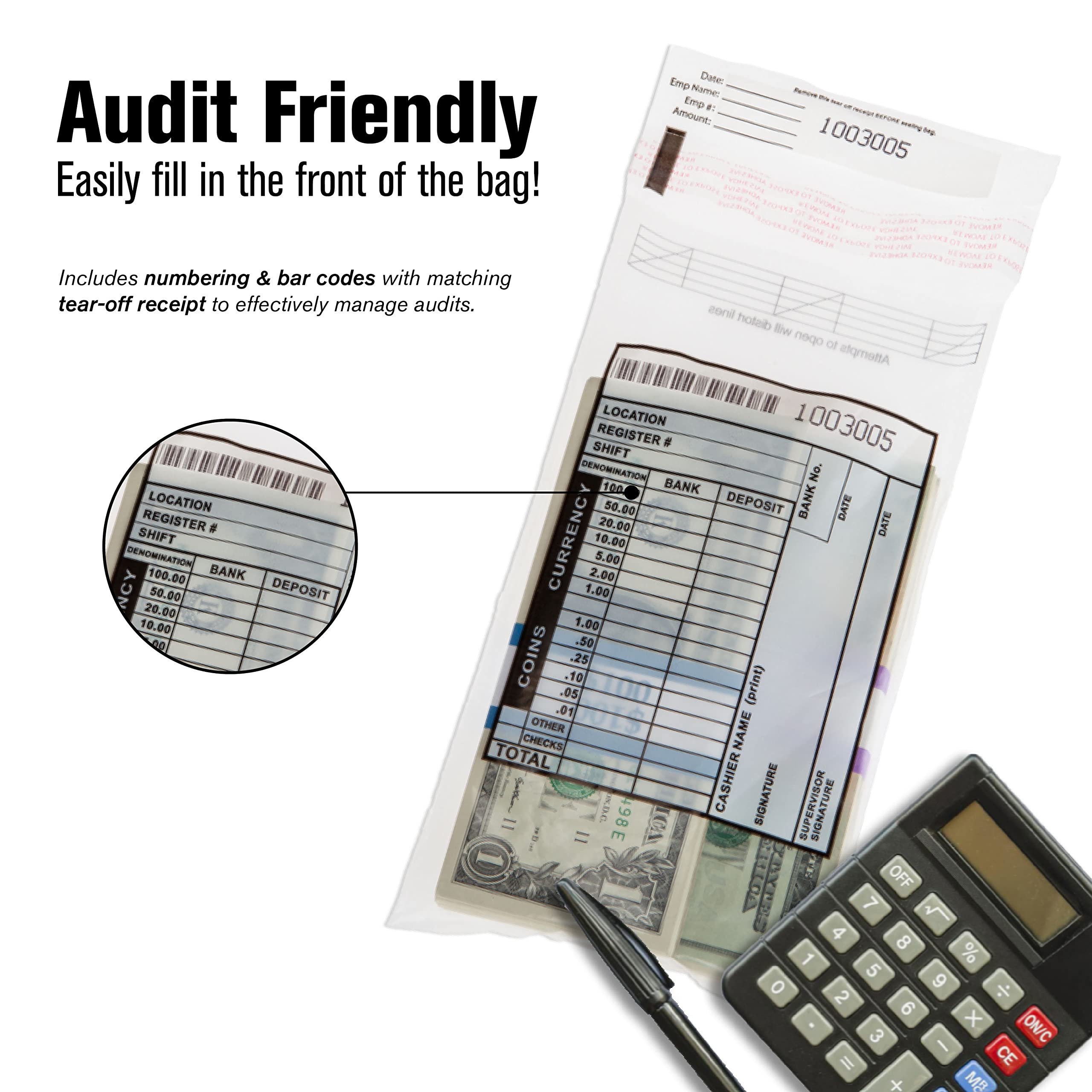 Snapklik.com : BankSupplies Cash Transmittal Bags Tamper Evident 5W X ...