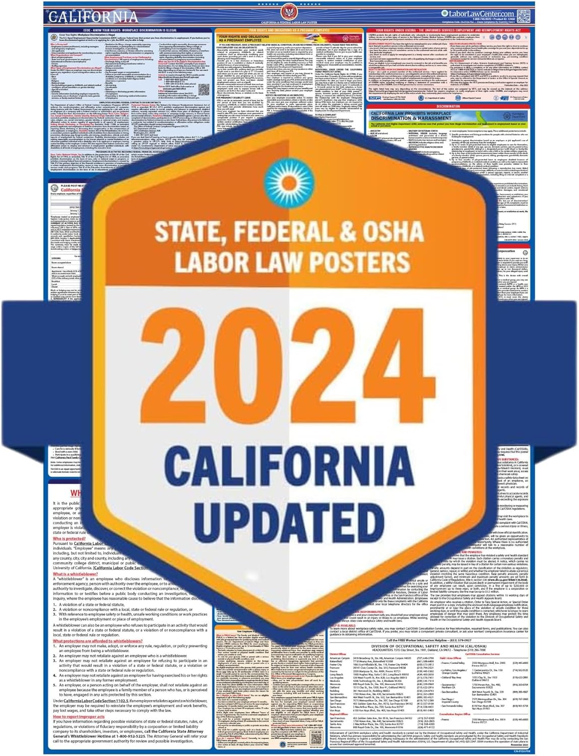 Amazon.com : 2024 California Labor Law Poster - State, Federal, OSHA ...